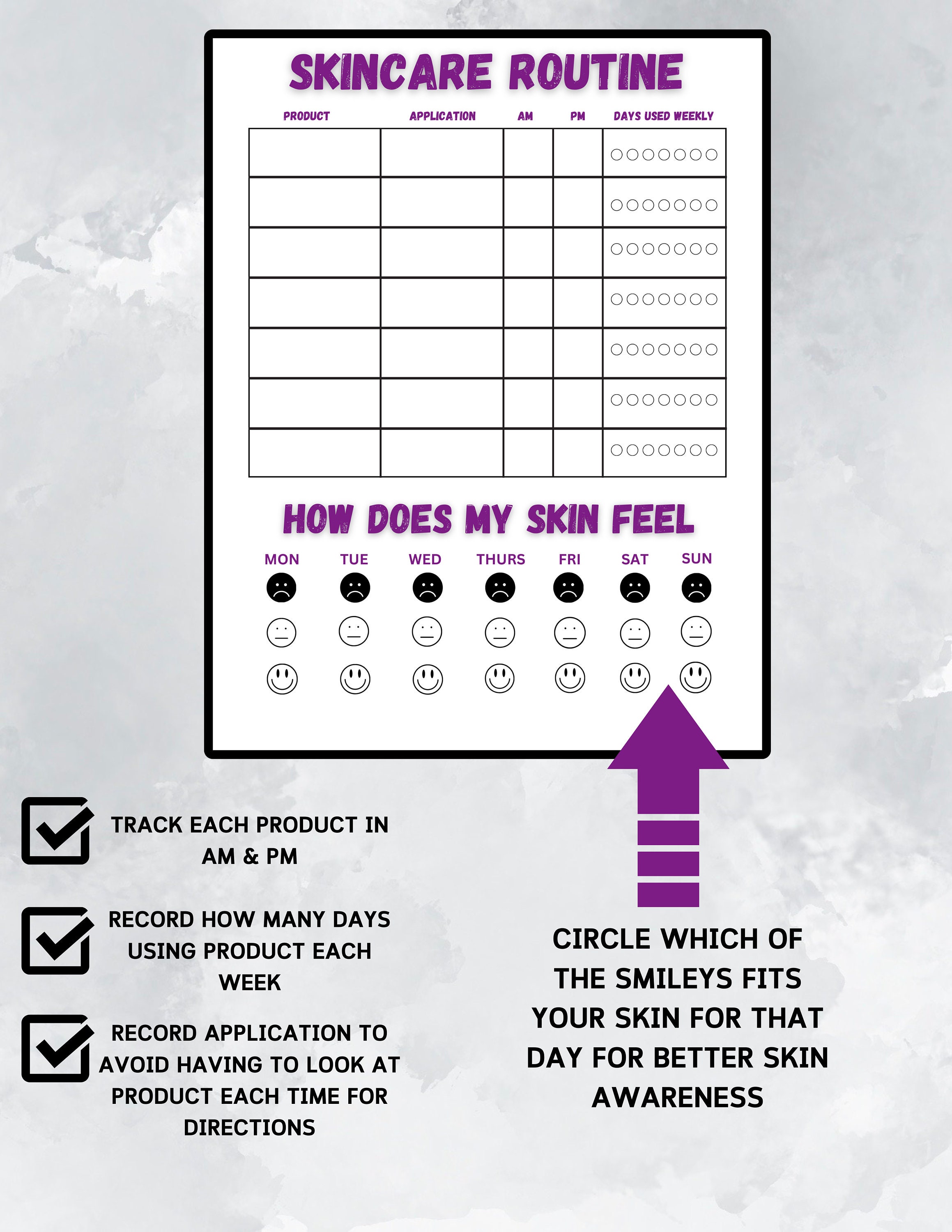 Skincare Routine Printable, 7 Steps of Skincare, Skincare Planner, Glow ...