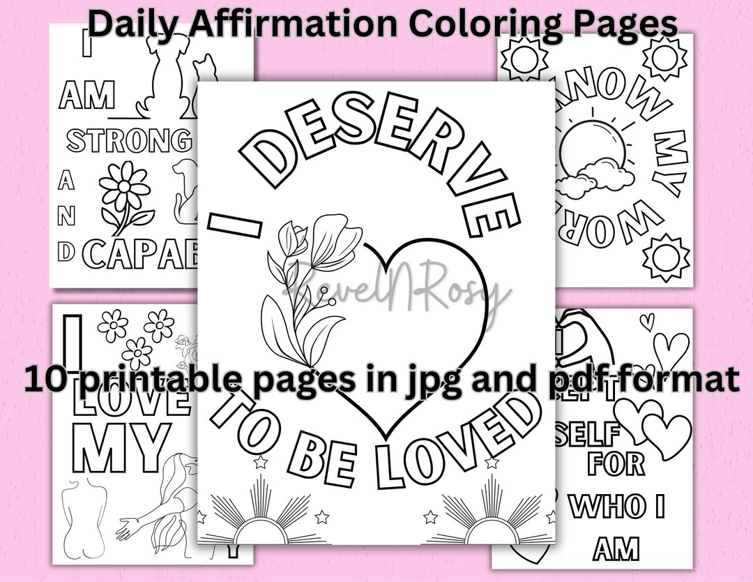 10 Mental Health Coloring Pages, Daily Affirmations, Life Coaching ...