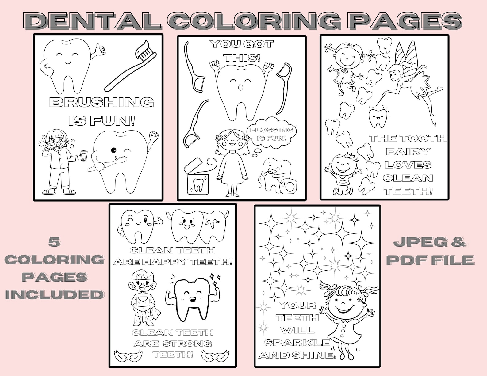 Dental Health Coloring Pages, Pediatric Dental, Dental Activities ...