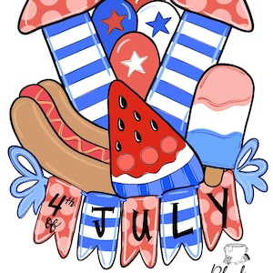 SVG TEMPLATE 4th of July Door Hanger SVG Template - Etsy