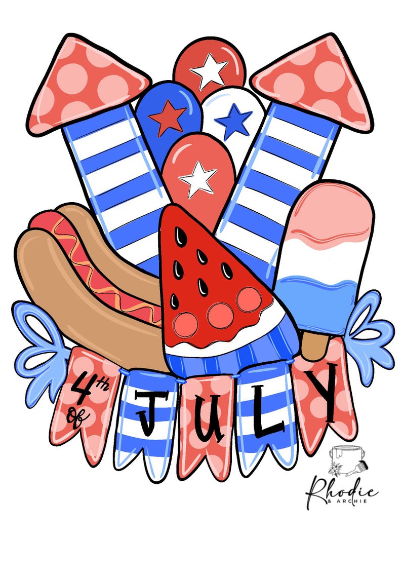 SVG TEMPLATE 4th of July Door Hanger SVG Template - Etsy