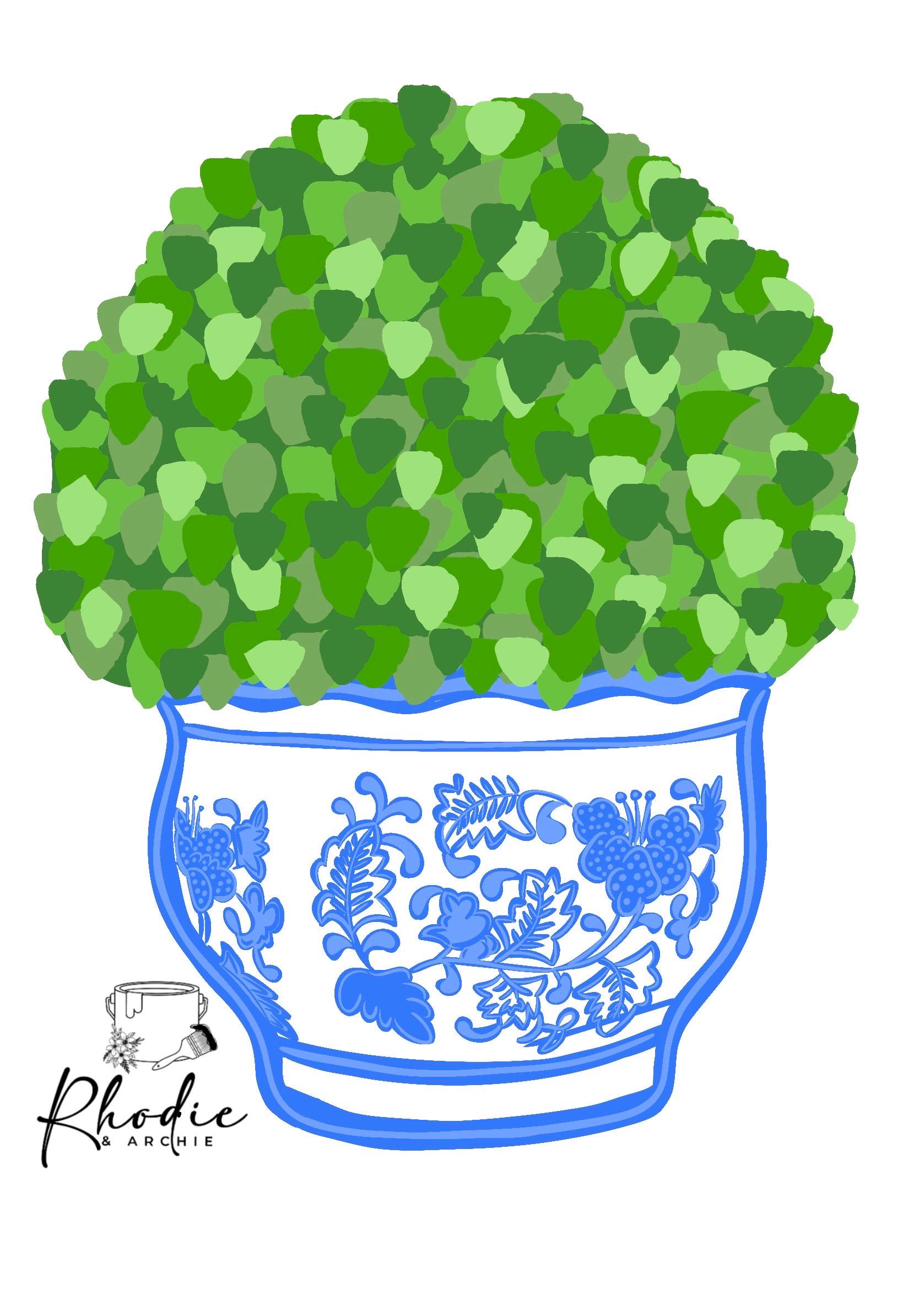 SVG TEMPLATE Chinoiserie Topiary Door Hanger Template SVG Diytemplate ...