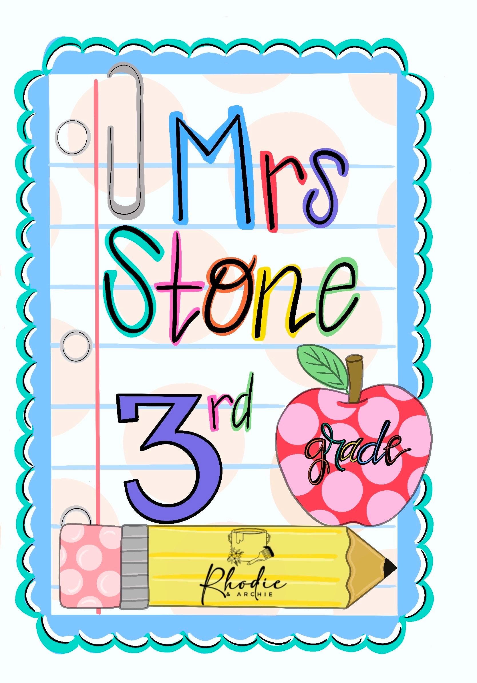 TEMPLATE Back to School Door Hanger DIY Template - Etsy