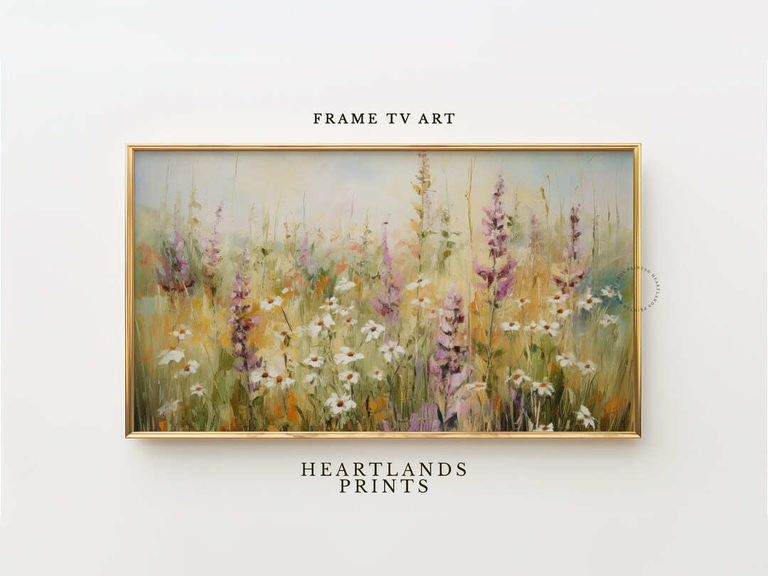 Summer Frame TV Art Countryside Wildflower Field Meadow Painting ...