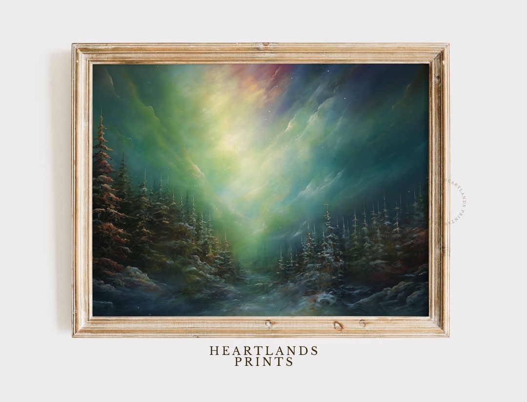 Aurora Borealis Wall Art Northern Lights Printable Digital Art Print ...