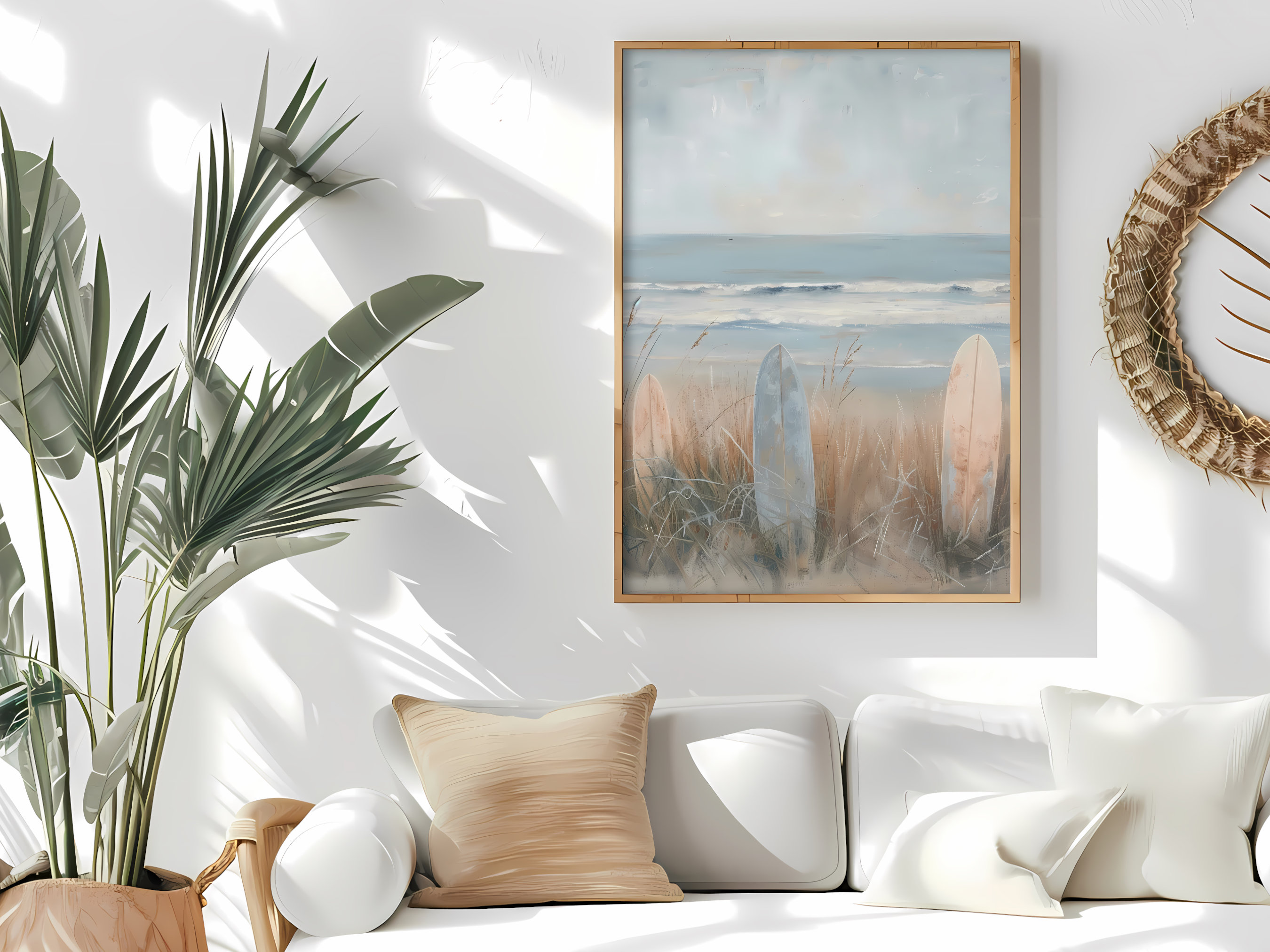 Surfboard Poster Artwork Beachy Wall Art Ocean-inspired Style Tropical ...