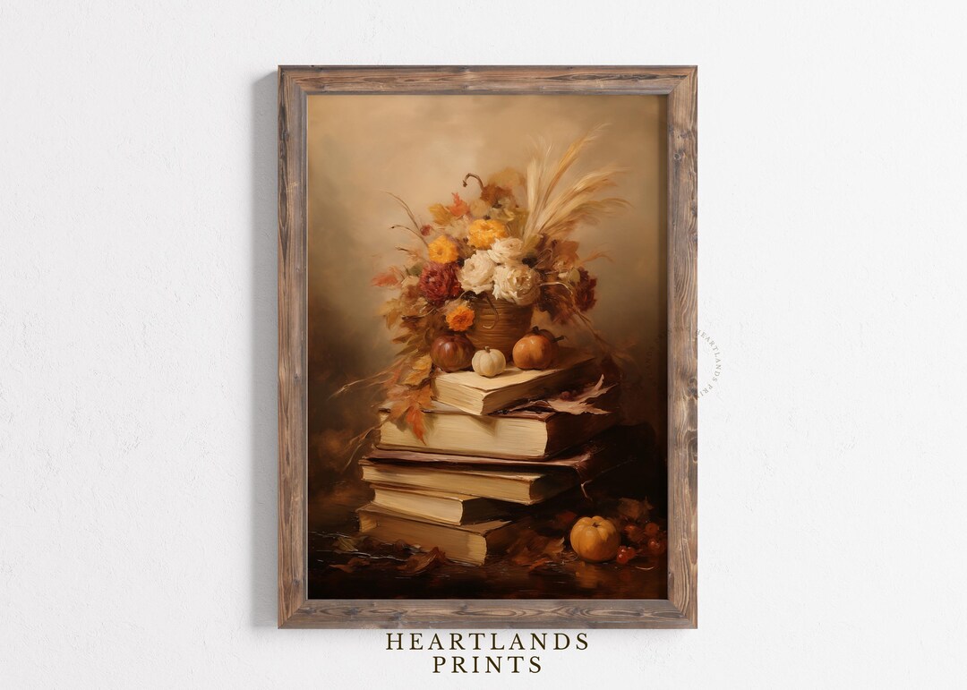 Fall Still Life Printable Autumn Foliage Portrait Painting, Fall ...