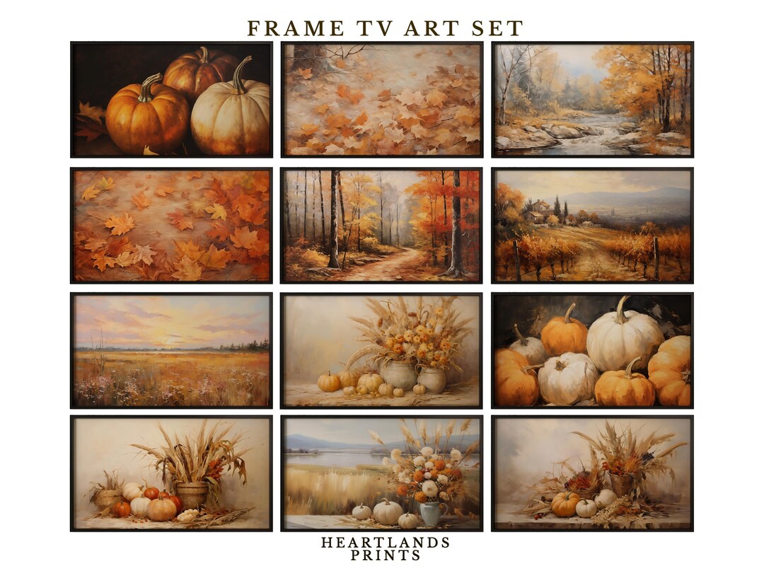 Fall Frame TV Art Set of Autumn Landscape Paintings for Samsung Frame ...