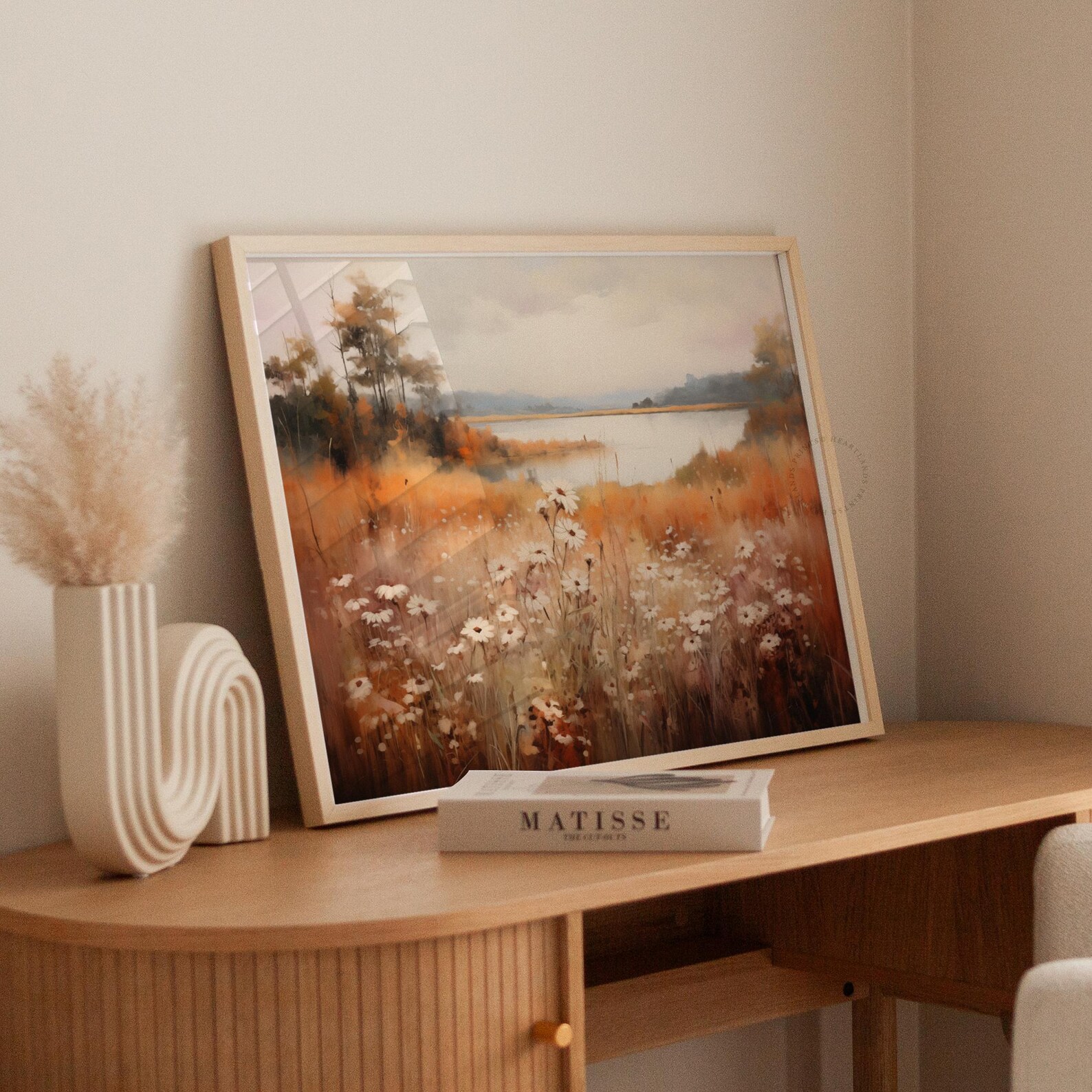 Printable Fall Wildflower Field Wall Art, Vintage Autumn Meadow ...