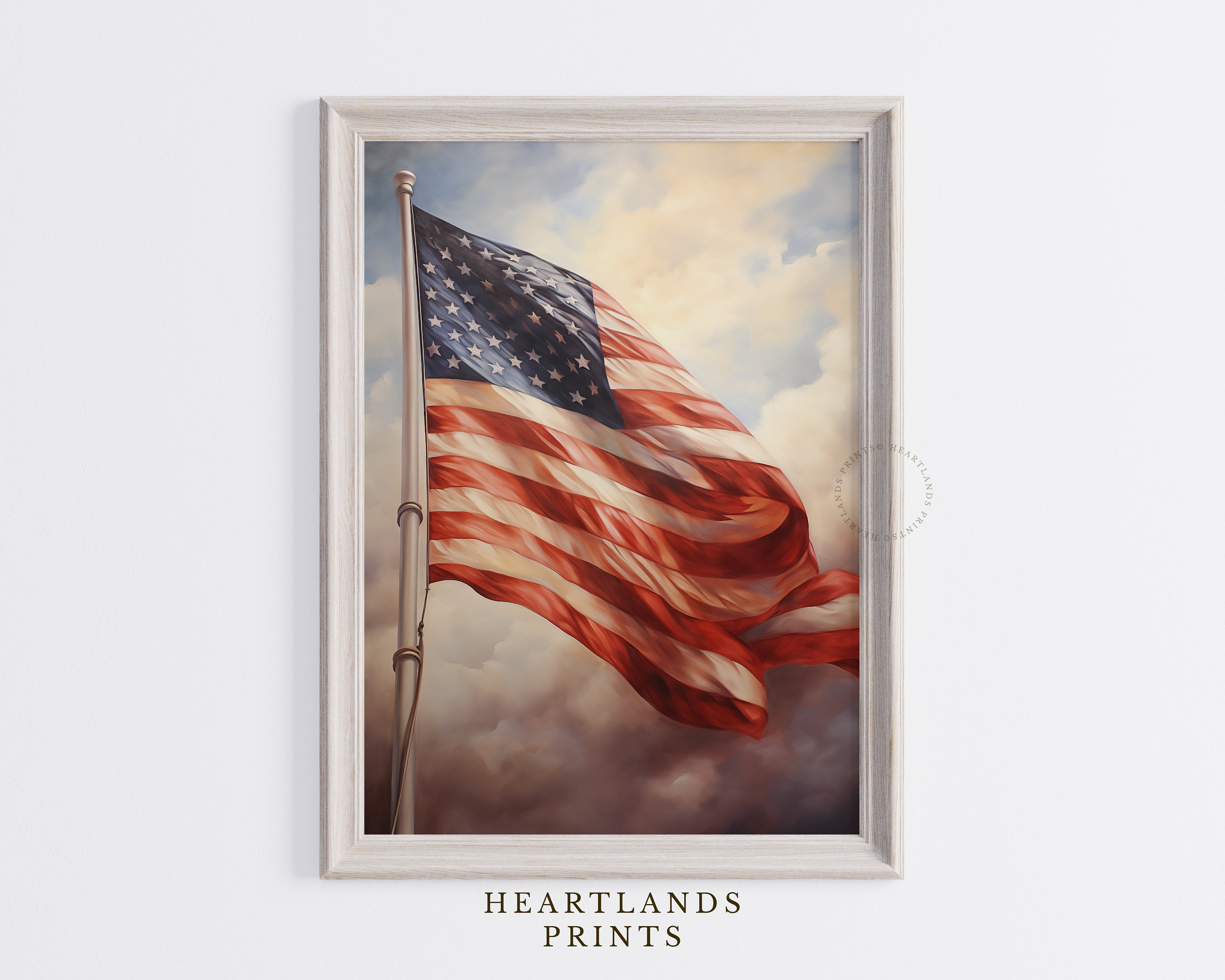 Printable American Flag Poster Print Artwork, Patriotic Americana Flag ...