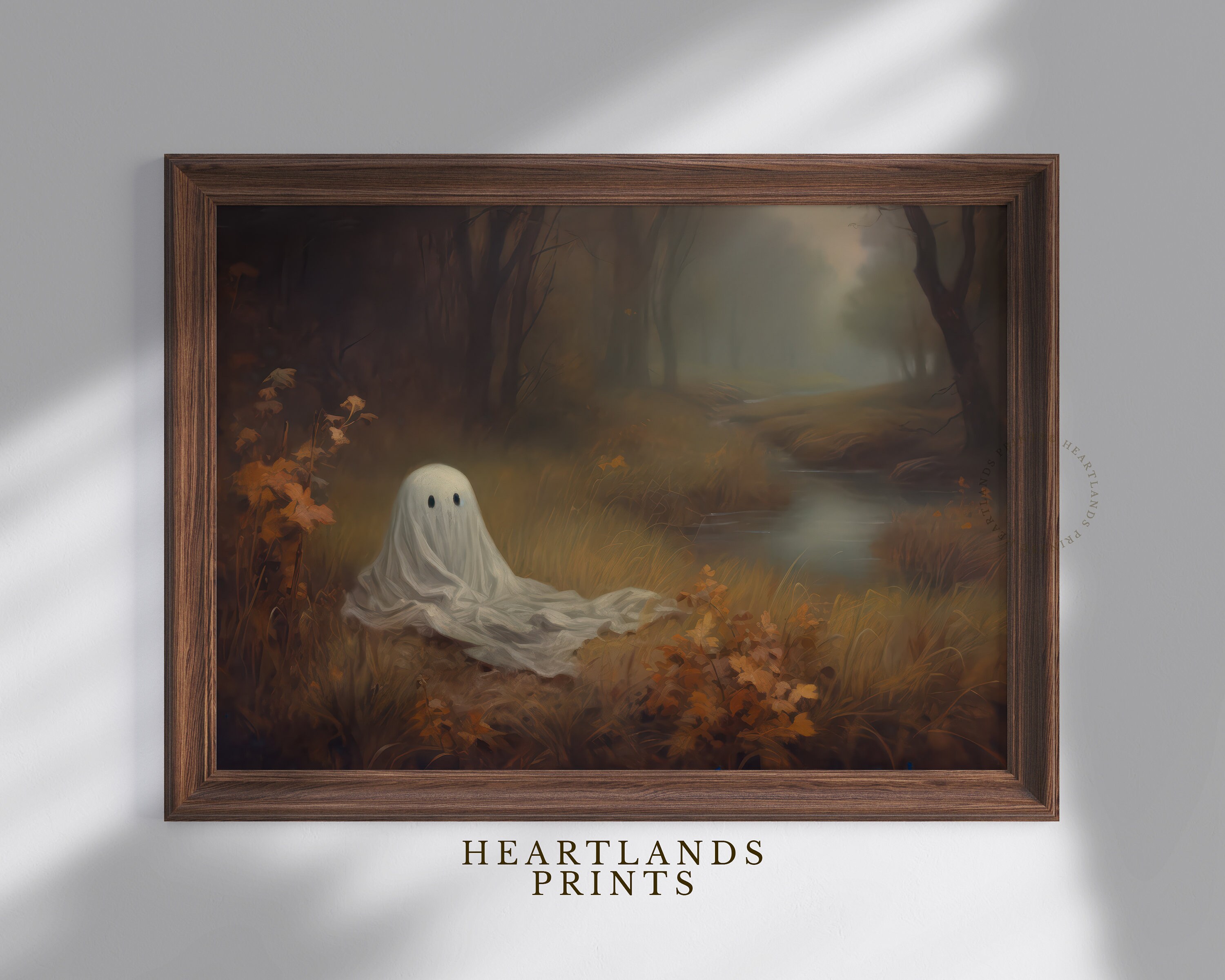 Printable Ghost Artwork Painting of Spooky Cute Ghost, Haunted ...