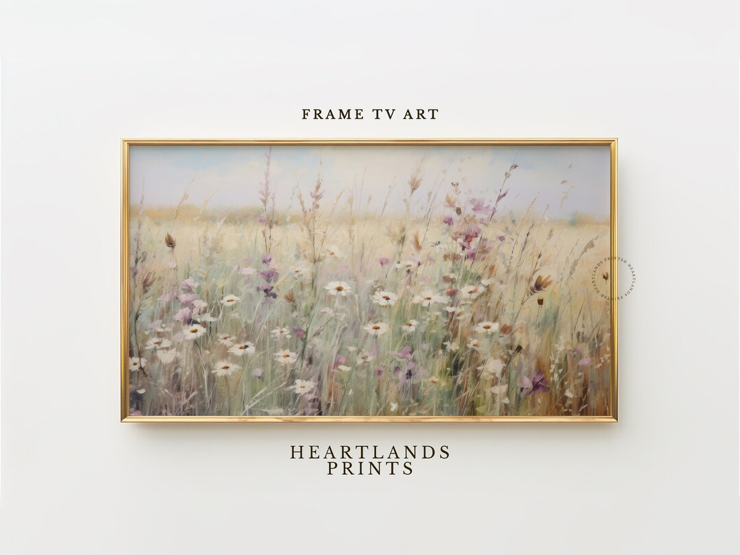 Summer Wildflower Field Frame TV Art Countryside Meadow Flower Painting ...