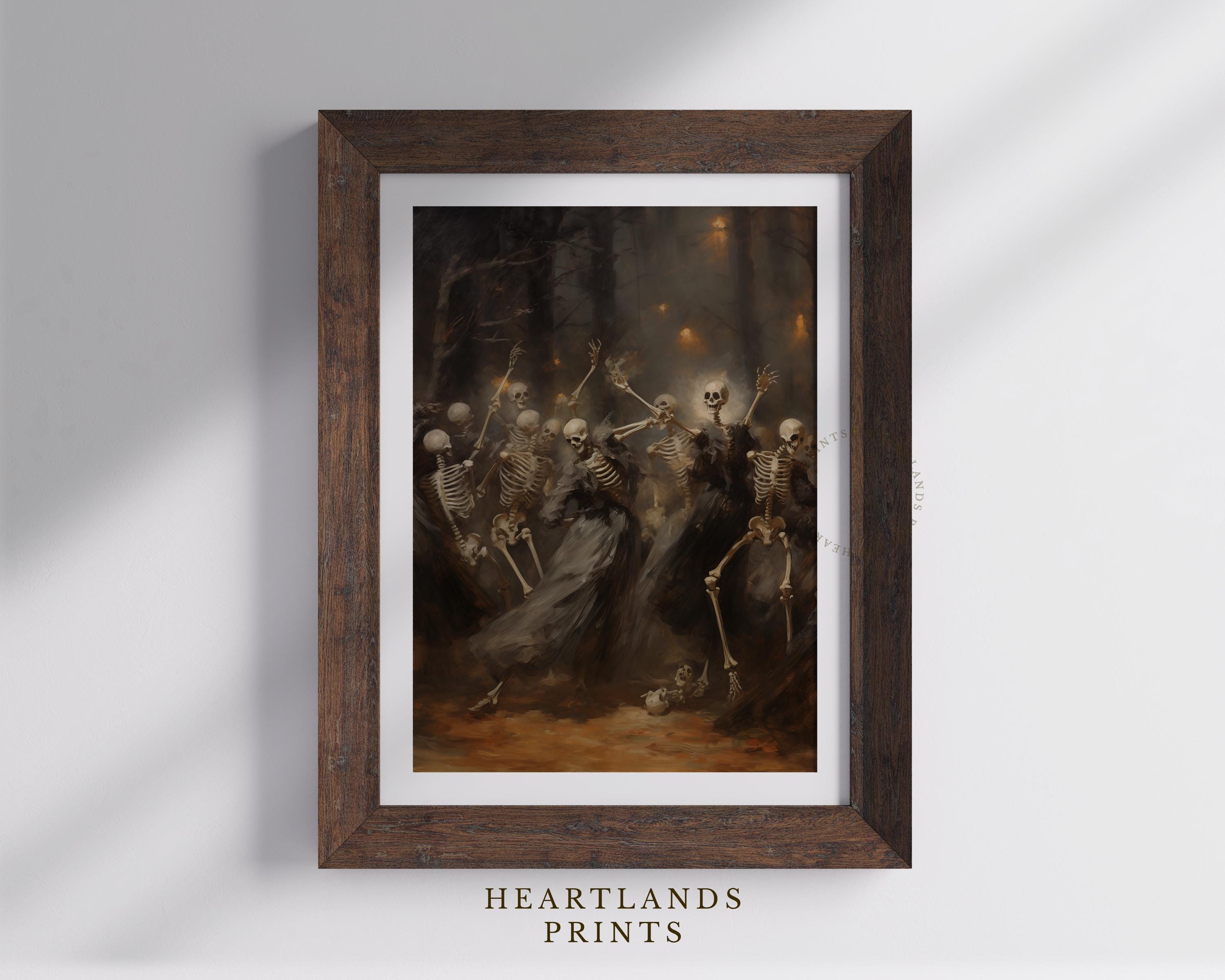 Printable Dancing Skeletons Art Print Dancing Skeletons Wall Art ...