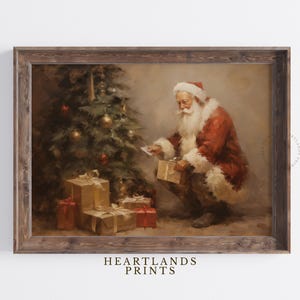 Santa Leaving Presents Print, Christmas Printable Wall Art, Winter Wall ...