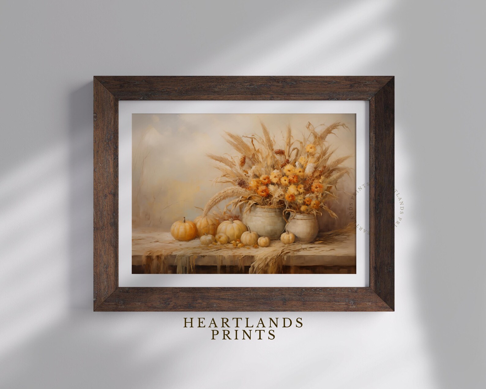 Printable Fall Harvest Artwork, Vintage Style Oil Painting: Autumn ...