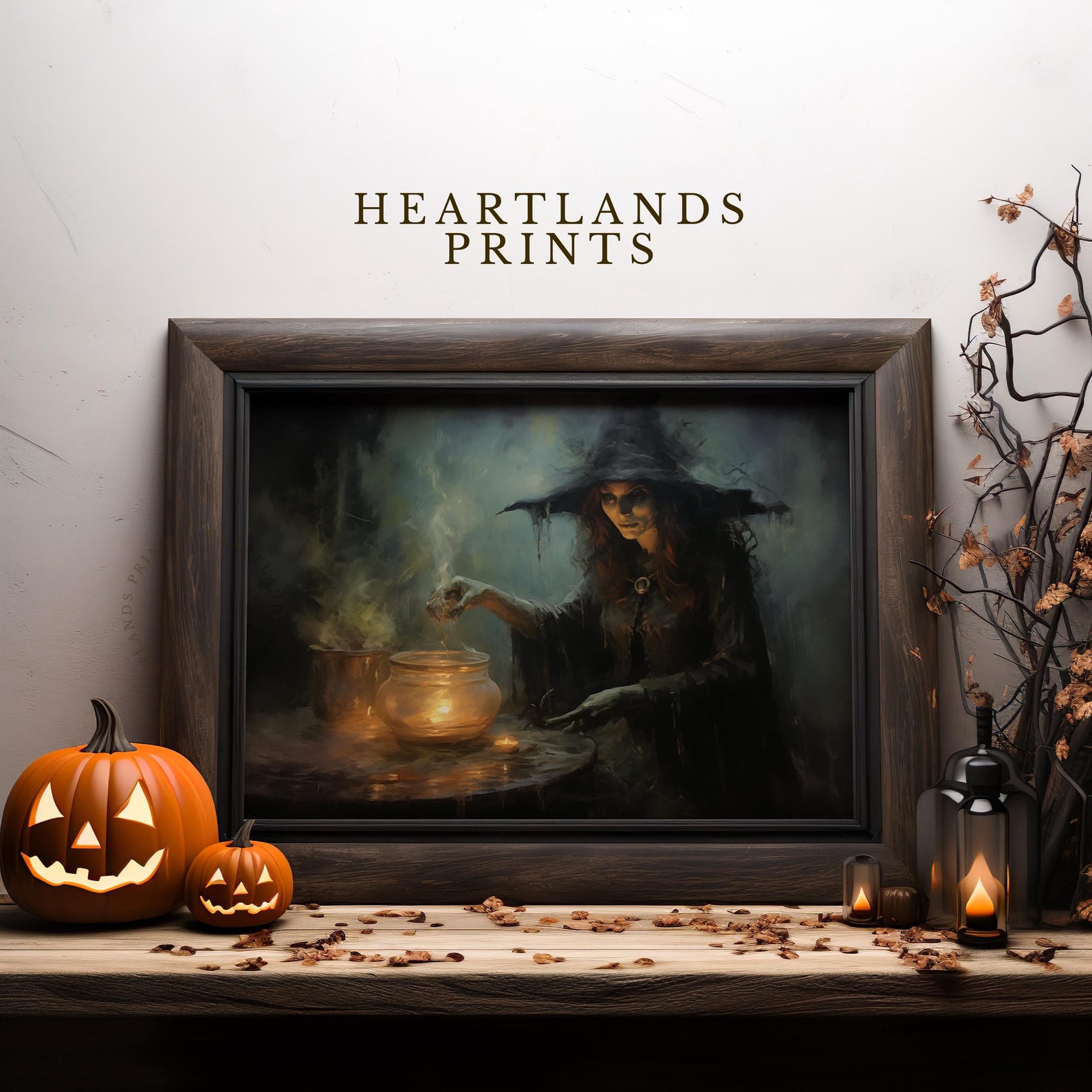 Printable Witch Artwork Cauldron Halloween Wall Art Print, Halloween ...
