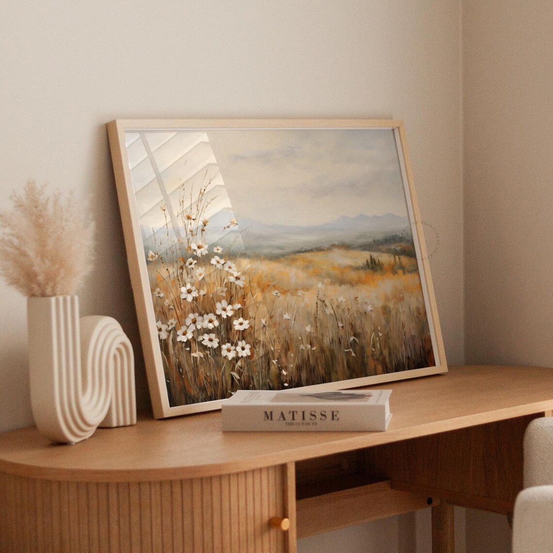 Fall Printable Wildflower Field Wall Art, Vintage Autumn Meadow ...