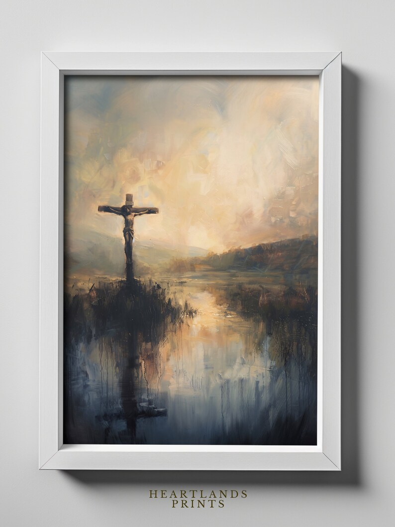 Jesus Artwork on an Orthodox Cross, Biblical Style ART of Christian ...