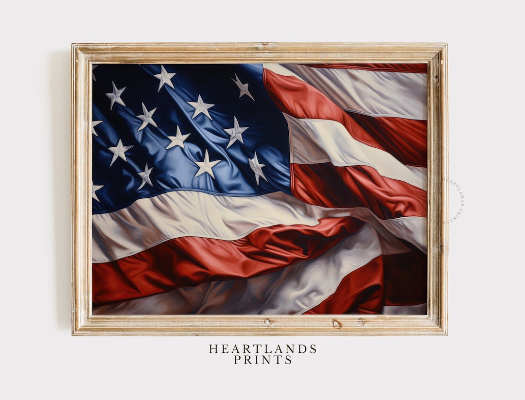 Printable American Flag Poster Print Artwork, Patriotic Americana Flag ...
