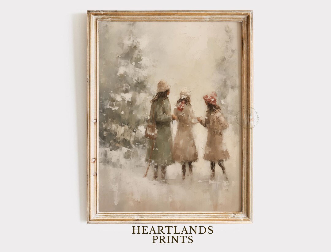3 Sisters in the Snow Printable Christmas Artwork, Sisters Wall Art ...