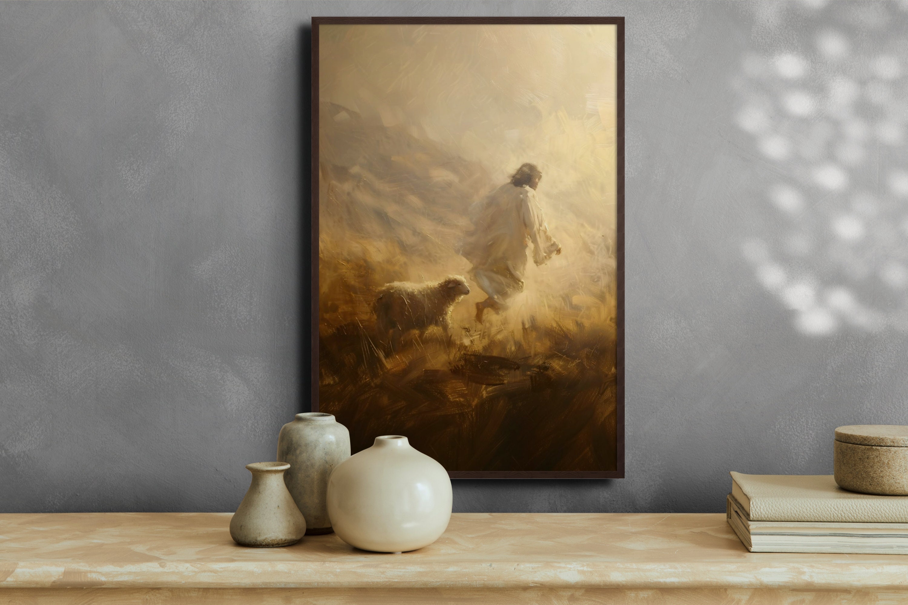 Christian Artwork Printable Lamb of God or Jesus & Sheep Art Religious ...