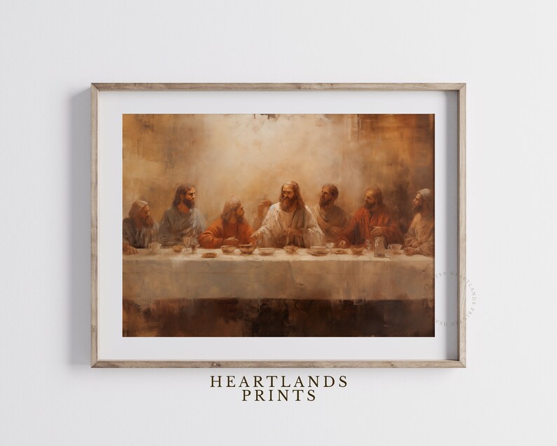 Printable Last Supper Painting Wall Art | Modern Christian Artwork of ...