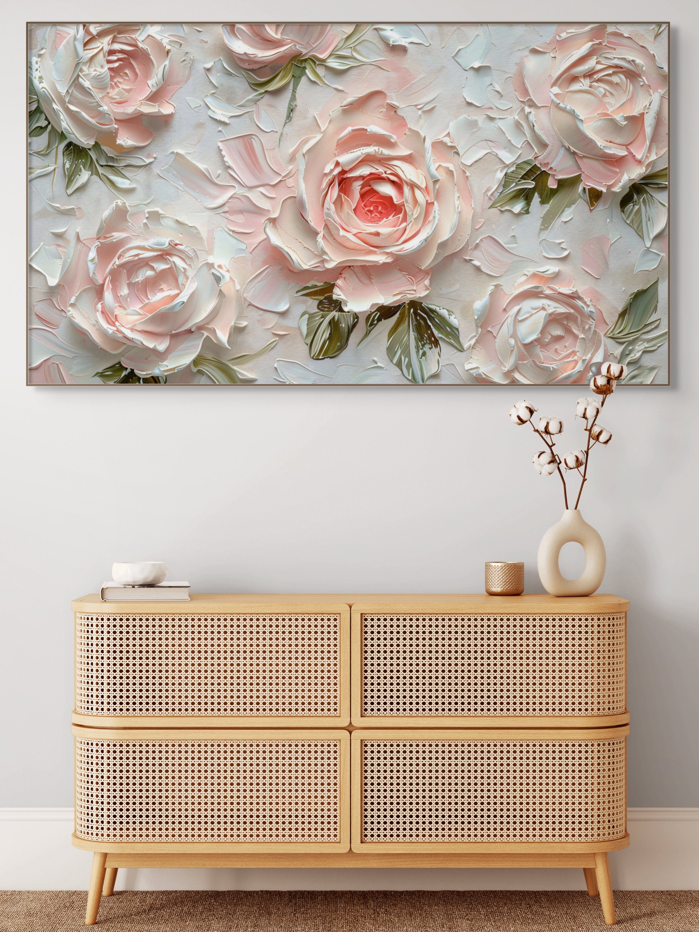 Abstract Pink Rose Frame TV Pictures: Floral Spring Color Palette ...