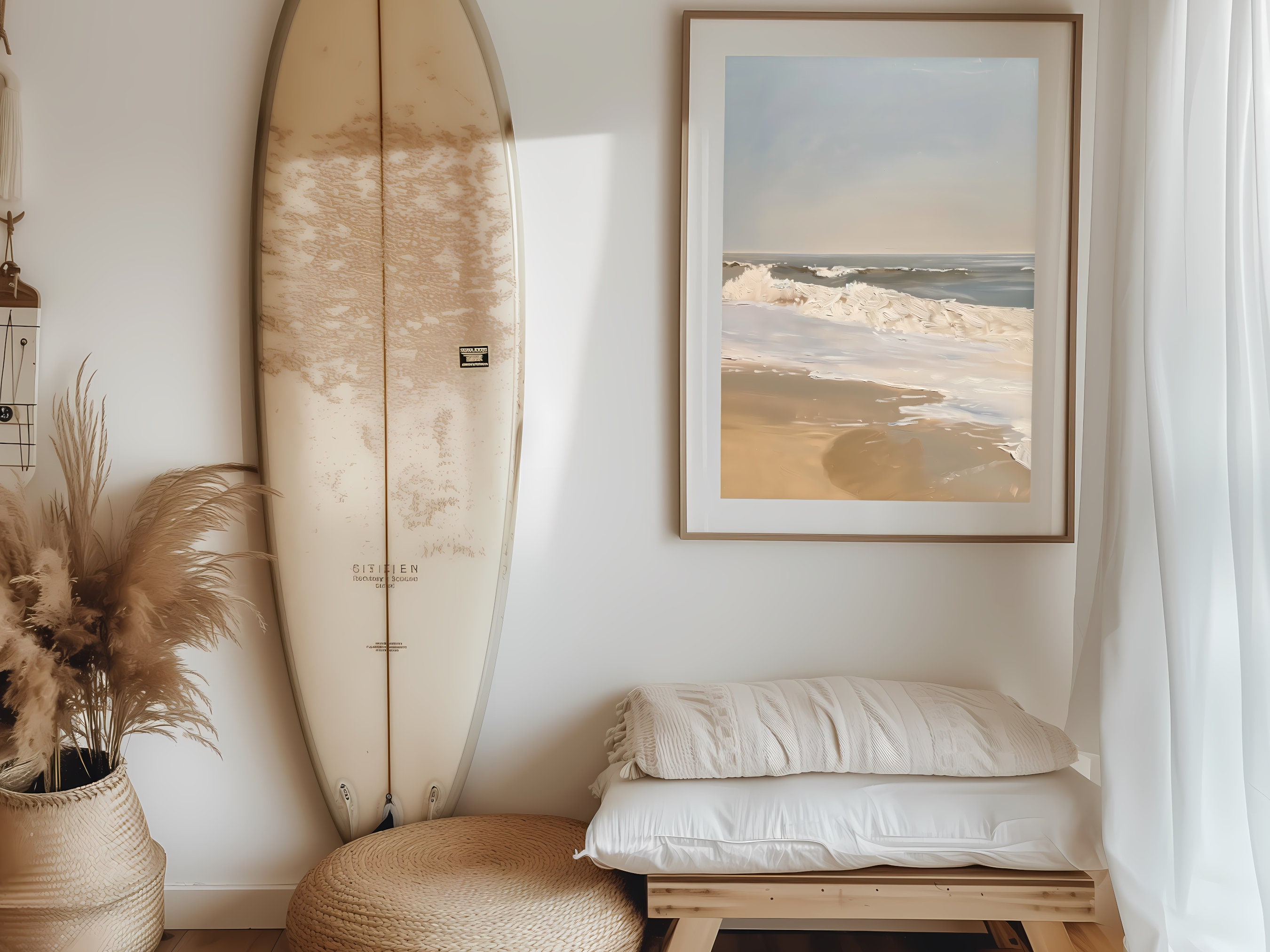 Digital Beach Art Surfboard Wall Art Ocean-inspired Style Beach Wall ...