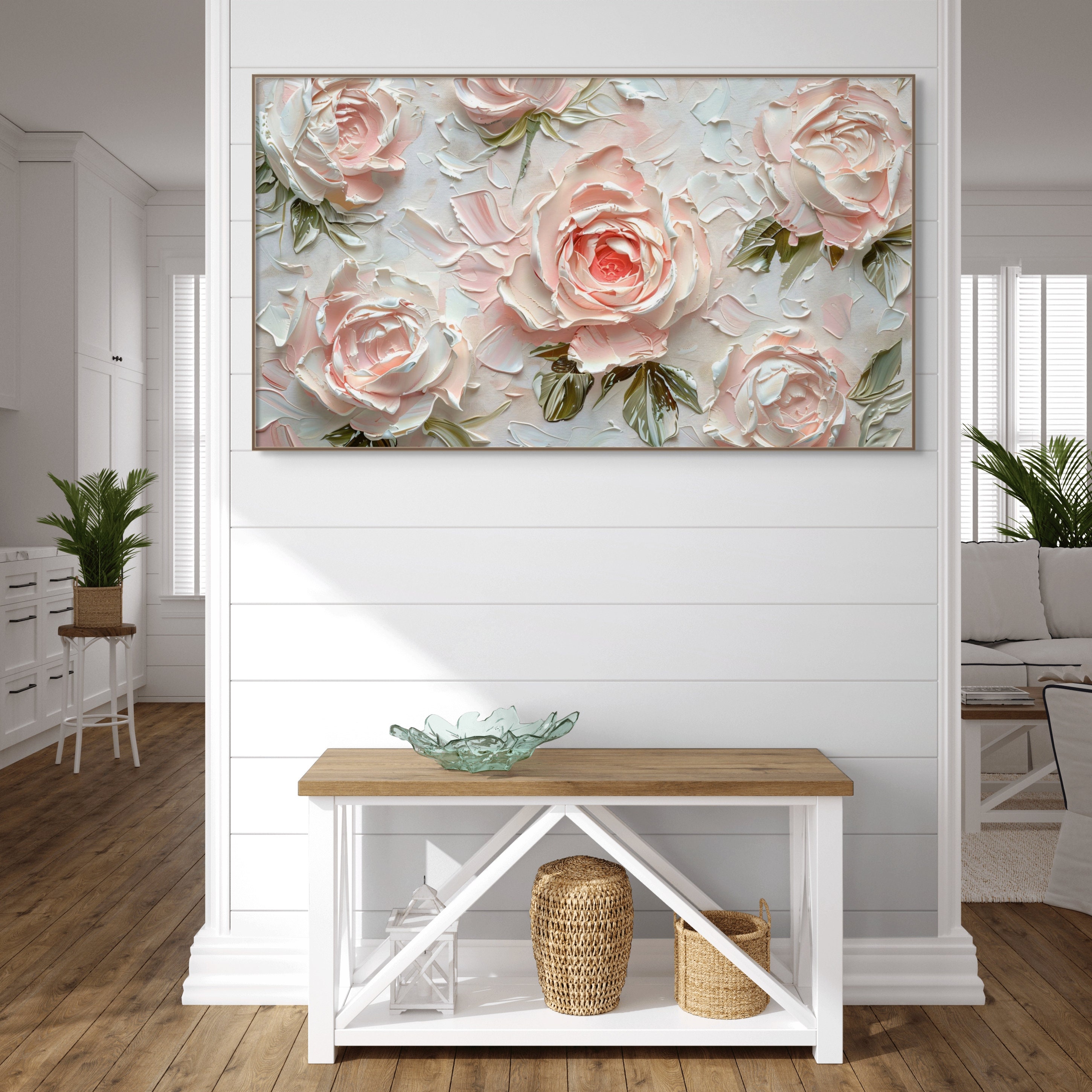 Abstract Pink Rose Frame TV Pictures: Floral Spring Color Palette ...