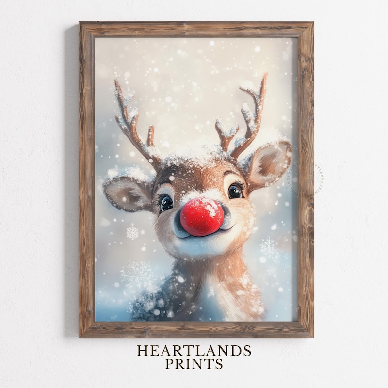 Reindeer Painting - Etsy