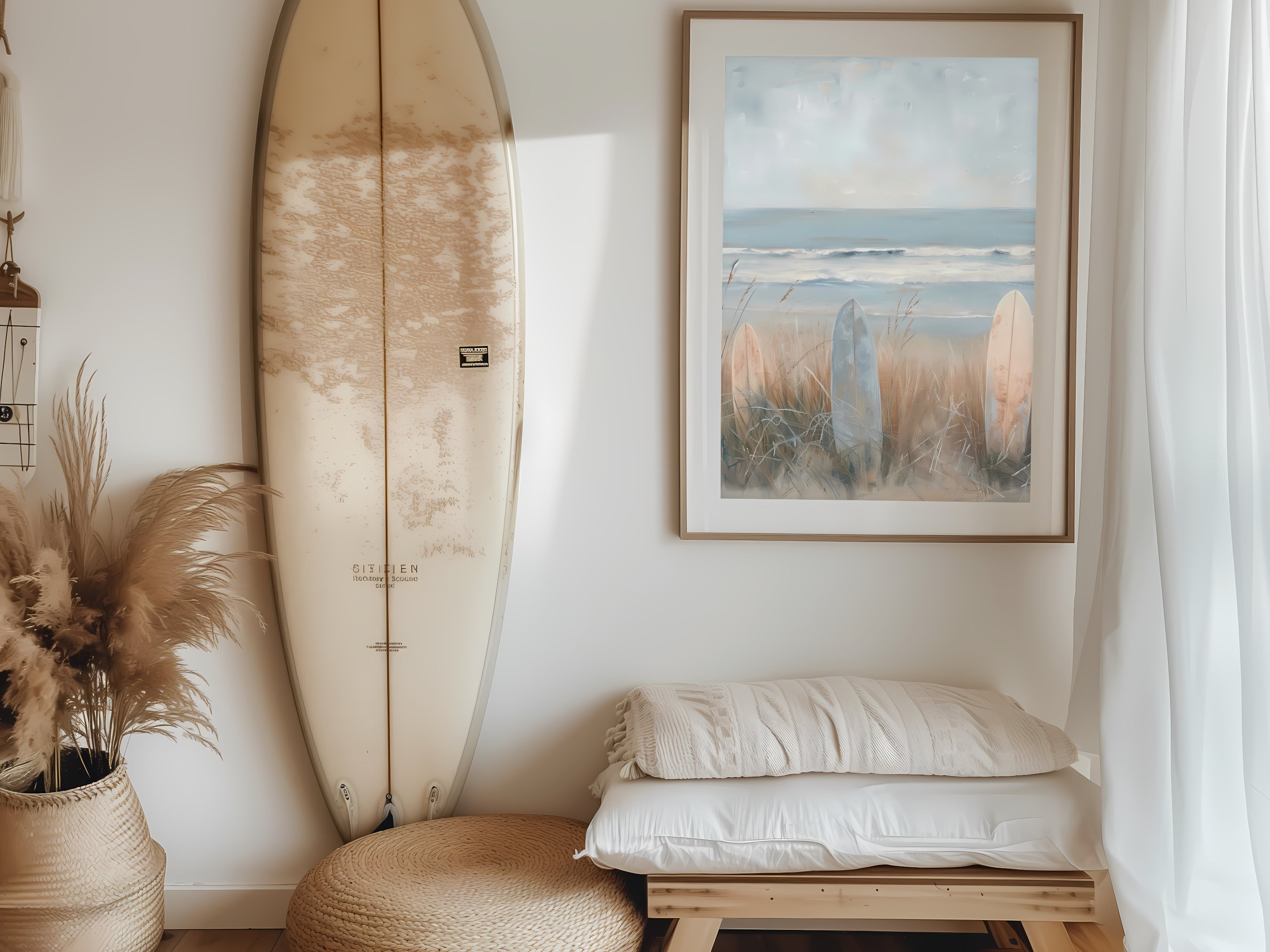 Surfboard Poster Artwork Beachy Wall Art Ocean-inspired Style Tropical ...