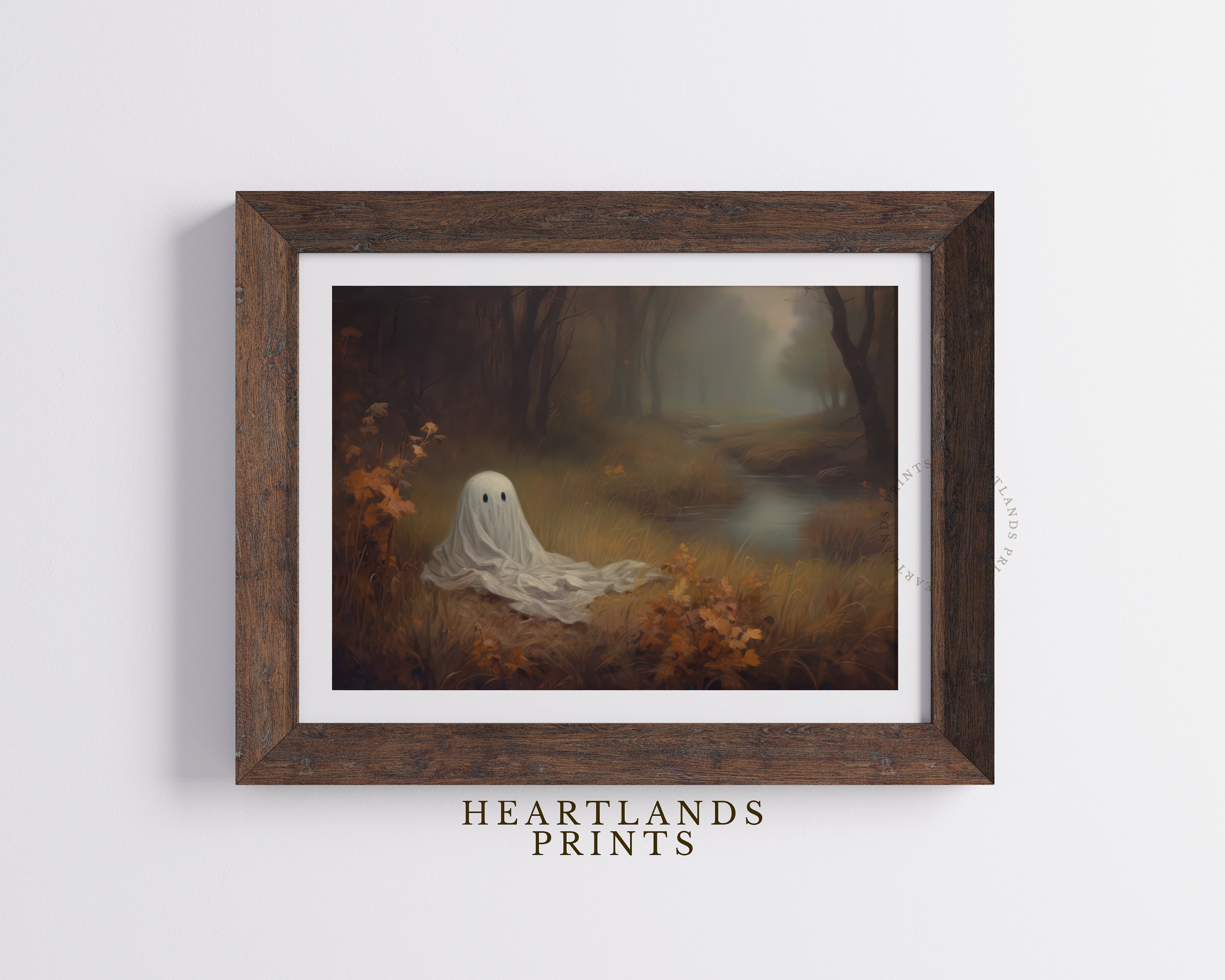 Printable Ghost Artwork Painting of Spooky Cute Ghost, Haunted ...