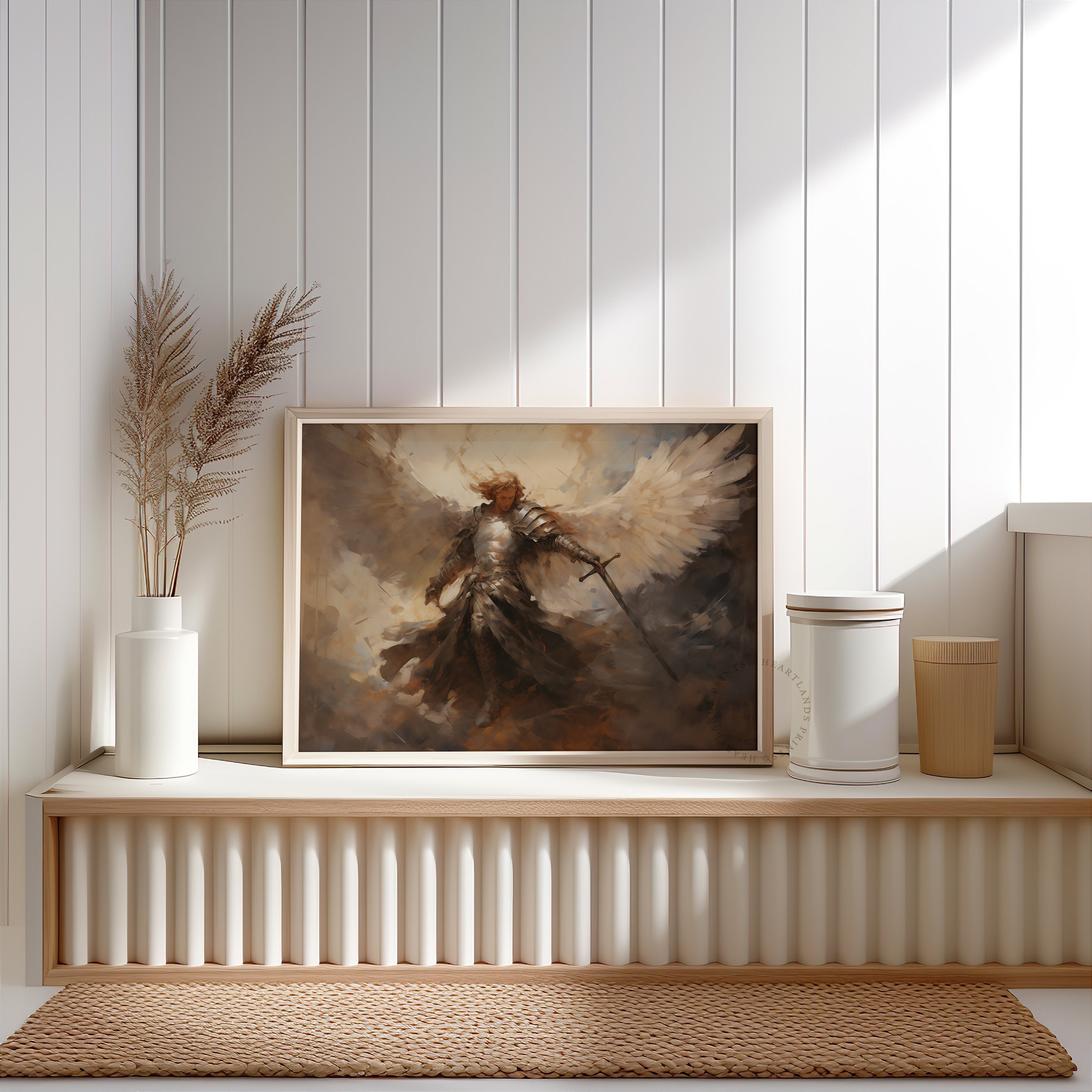 Printable Archangel Artwork Saint Michael the Archangel Printable Art Religious Wall Art ...