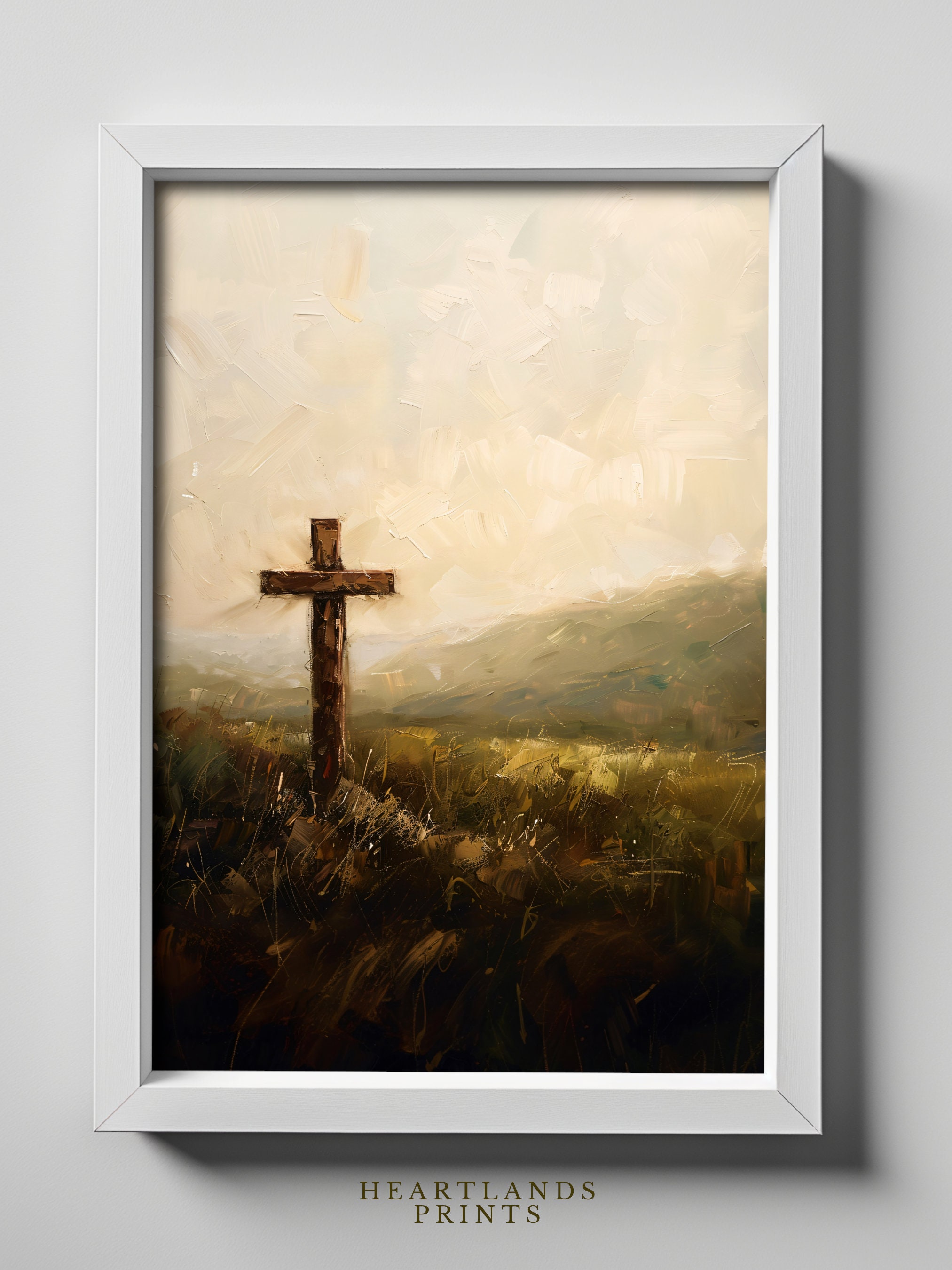 Christian Artwork of Orthodox Cross Painting, Serene Wooden Christian ...