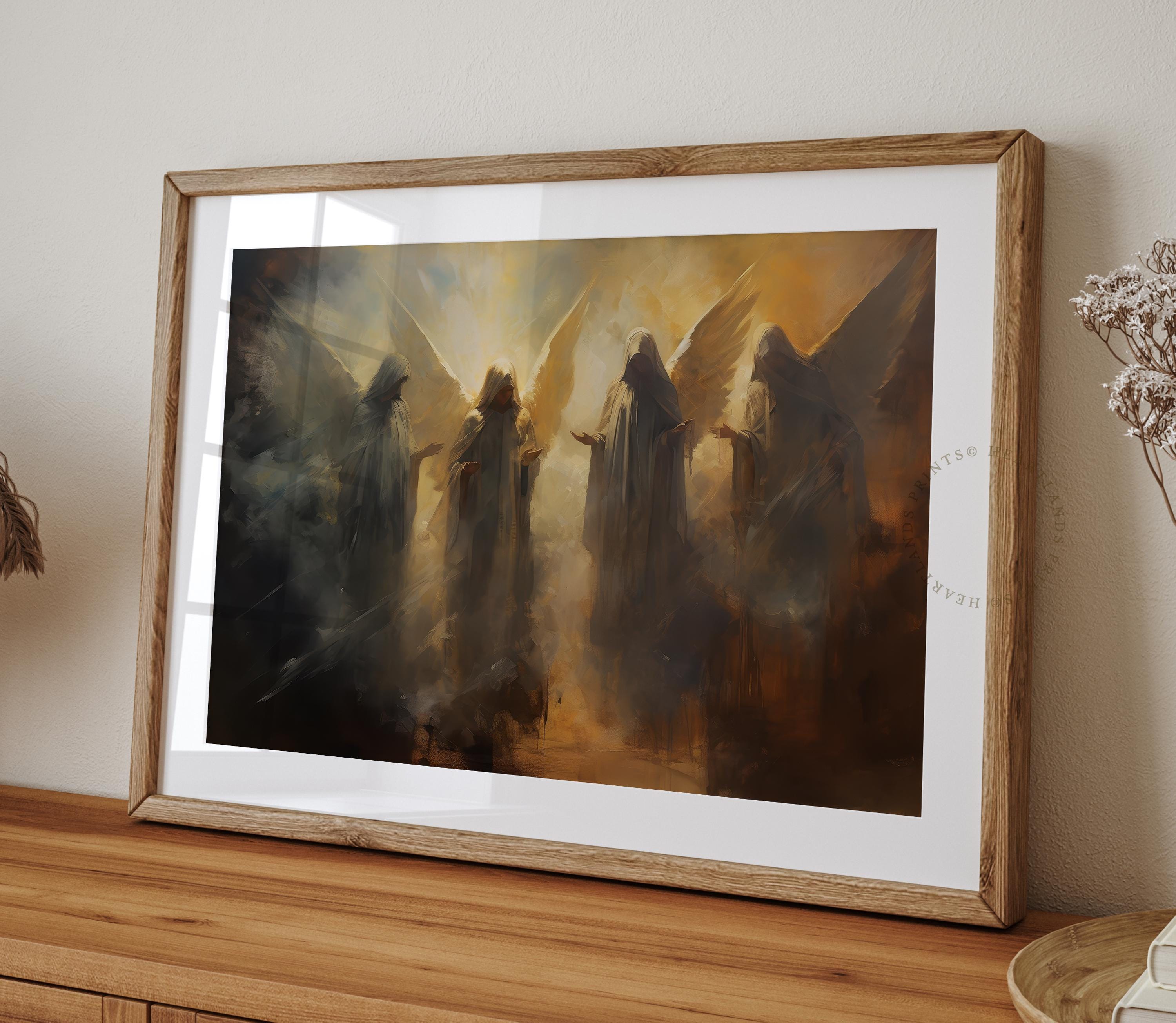 Printable Christian Artwork Dark Angels Wall Art, Dark Academia Decor ...