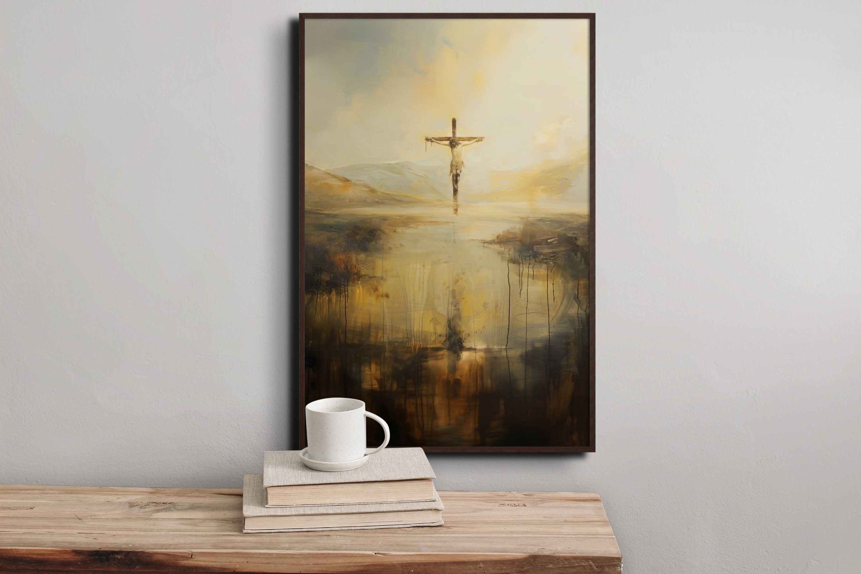 Printable Jesus Orthodox Cross Wall Art Biblical Christian Print, Neutral Art Print, Catholic ...