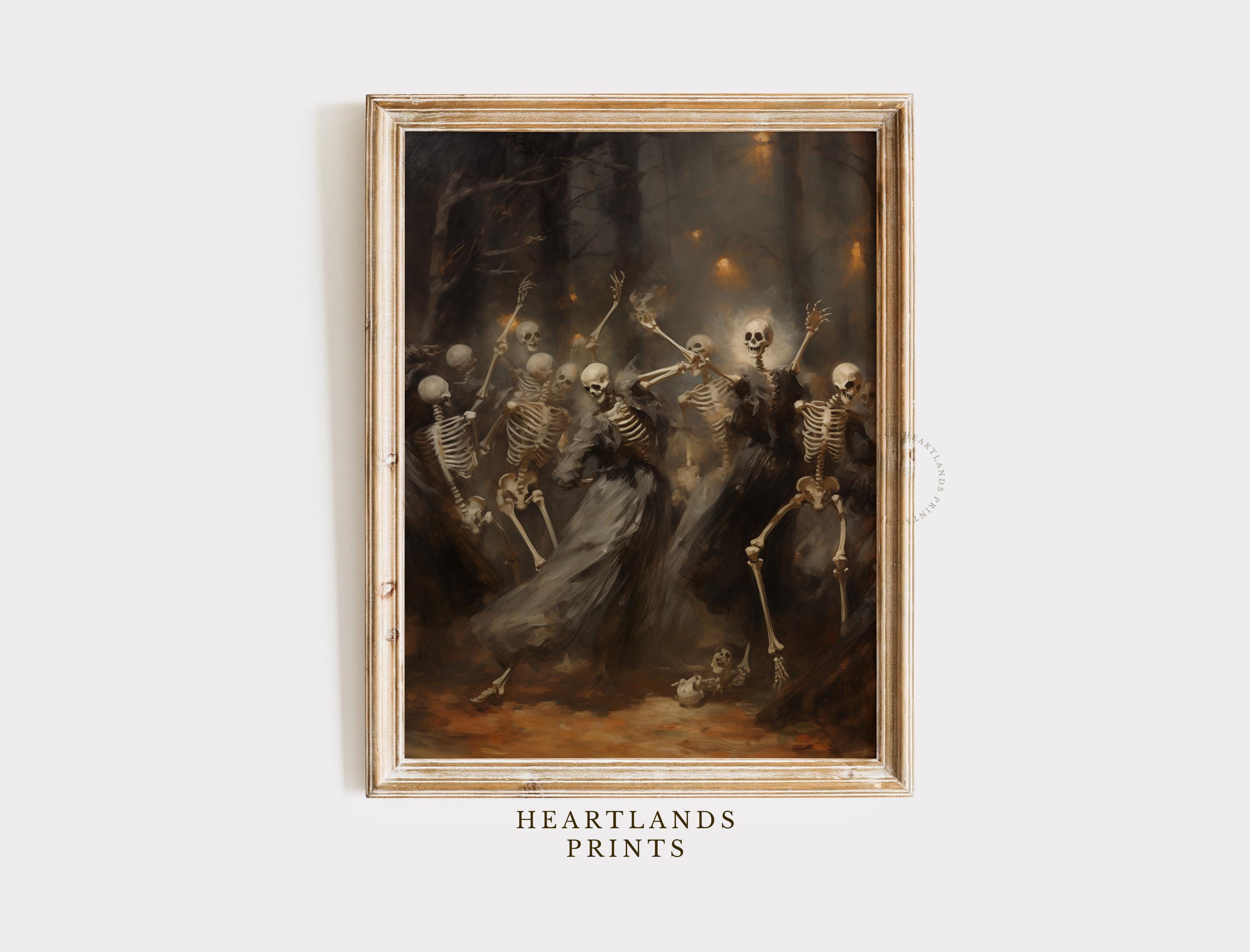 Printable Dancing Skeletons Art Print Dancing Skeletons Wall Art ...