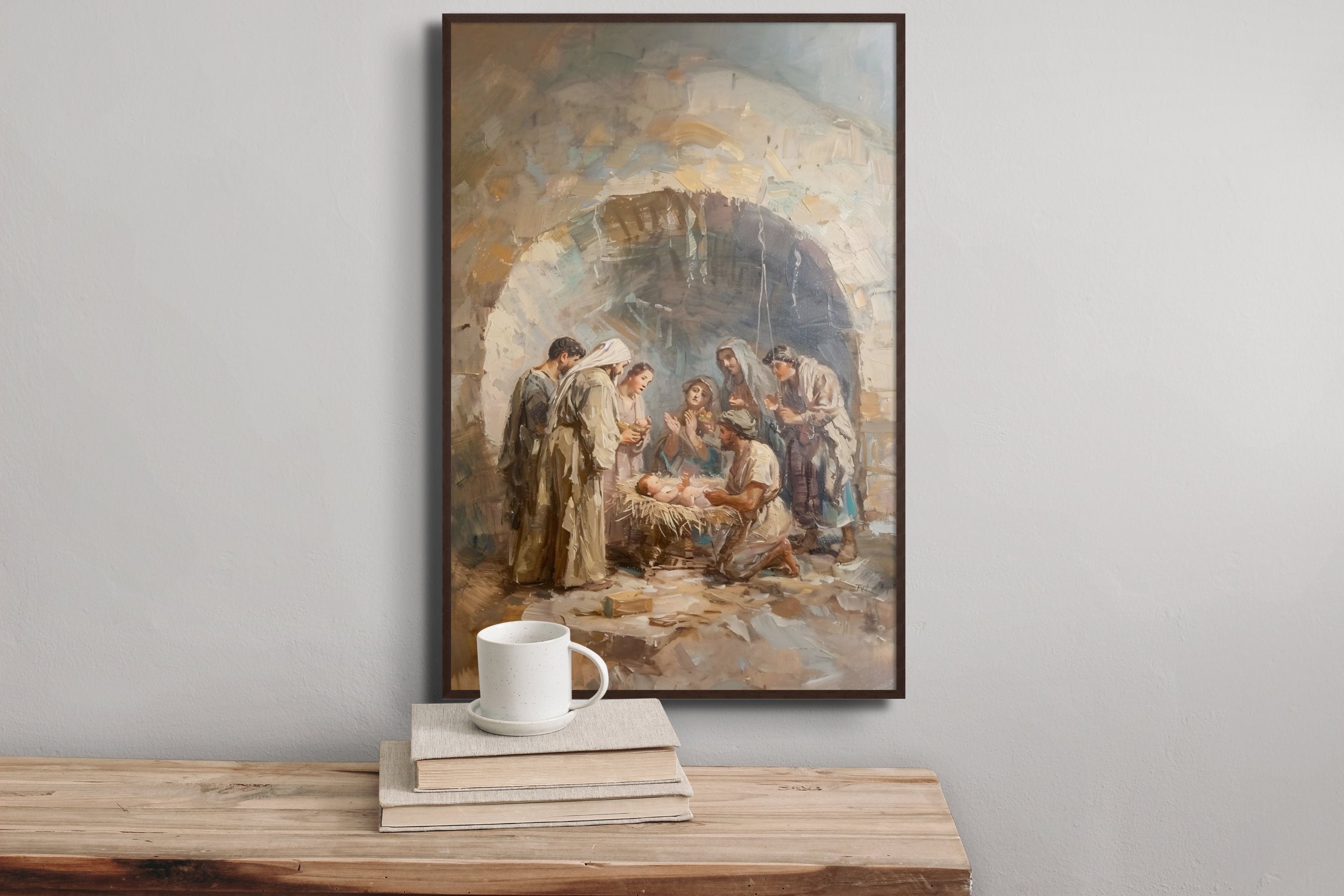 Printable Nativity Christian Artwork Birth of JESUS, Biblical ART and ...