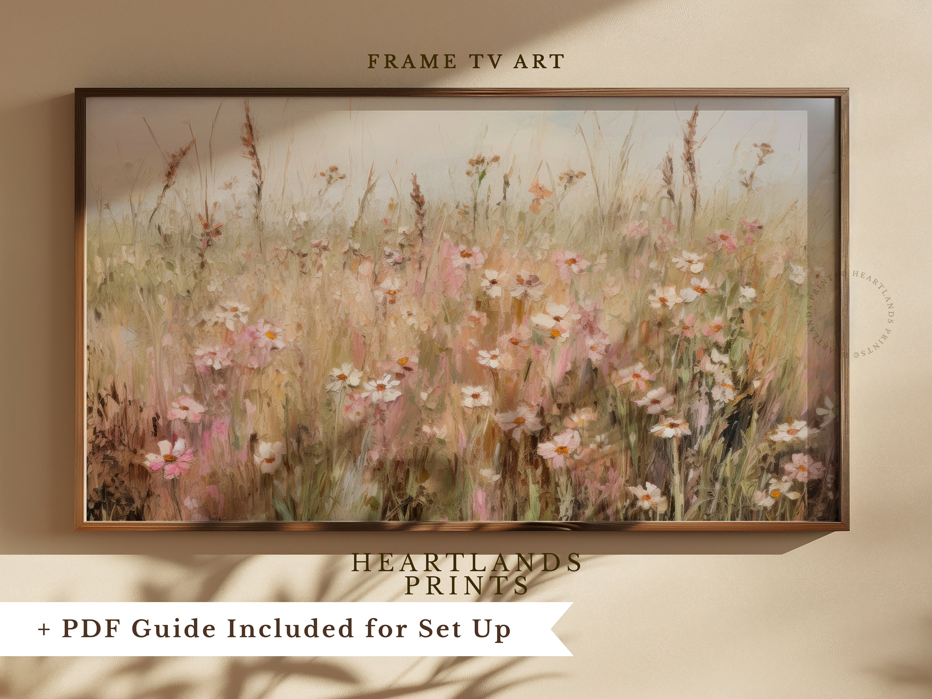 Wildflower Field Meadow Frame TV Artwork Summertime Countryside View ...