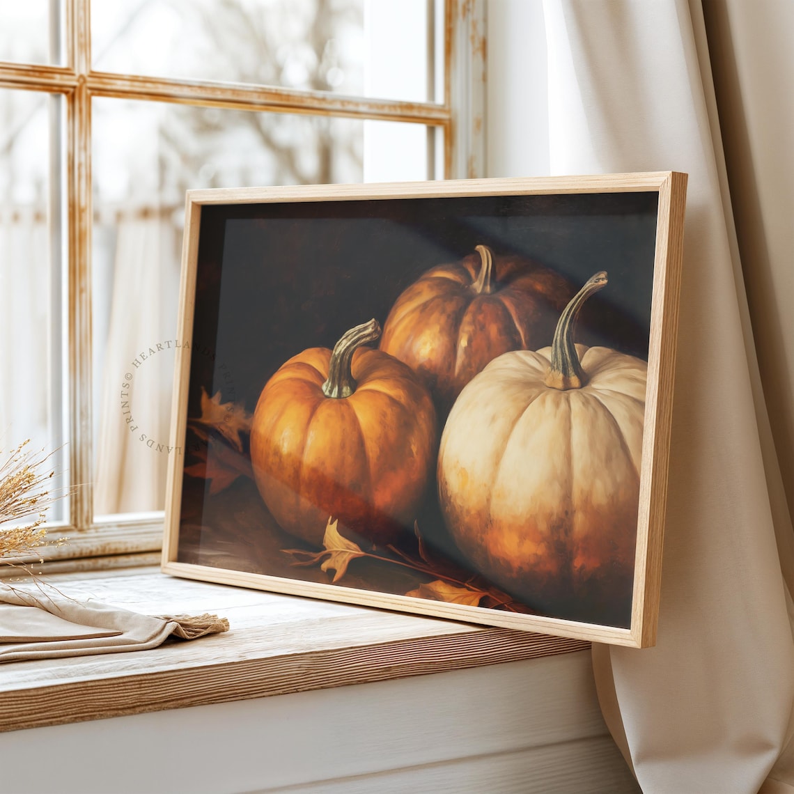 Fall Printable Pumpkin Artwork, Vintage Fall Wall Art Print Pumpkin ...