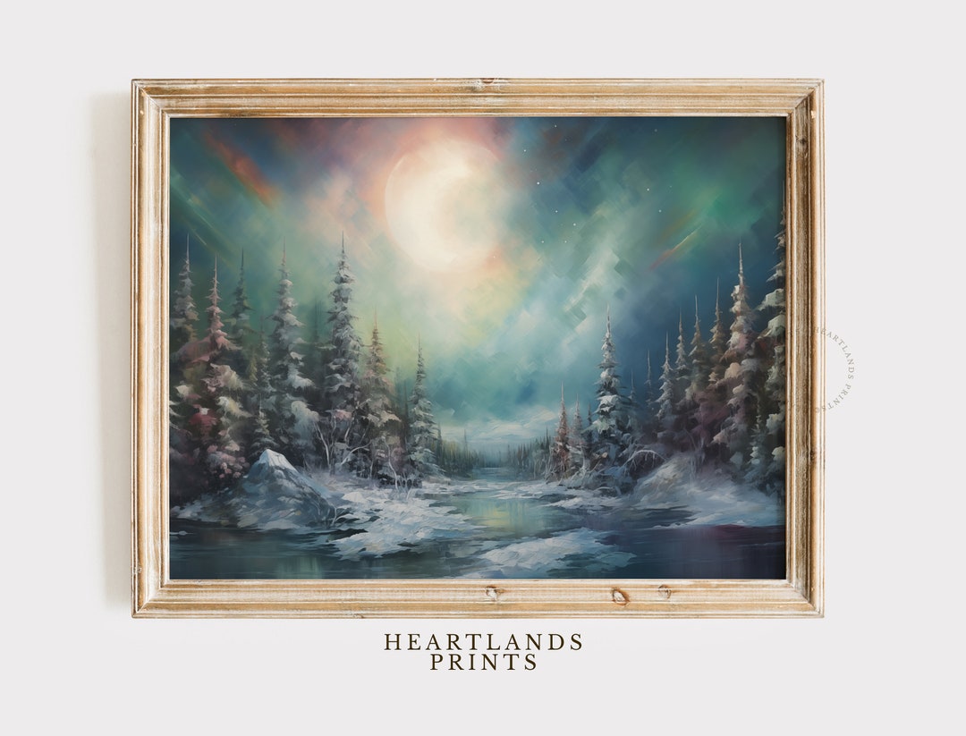 Northern Lights | Southern Lights Pastel Painting Printable Aurora ...