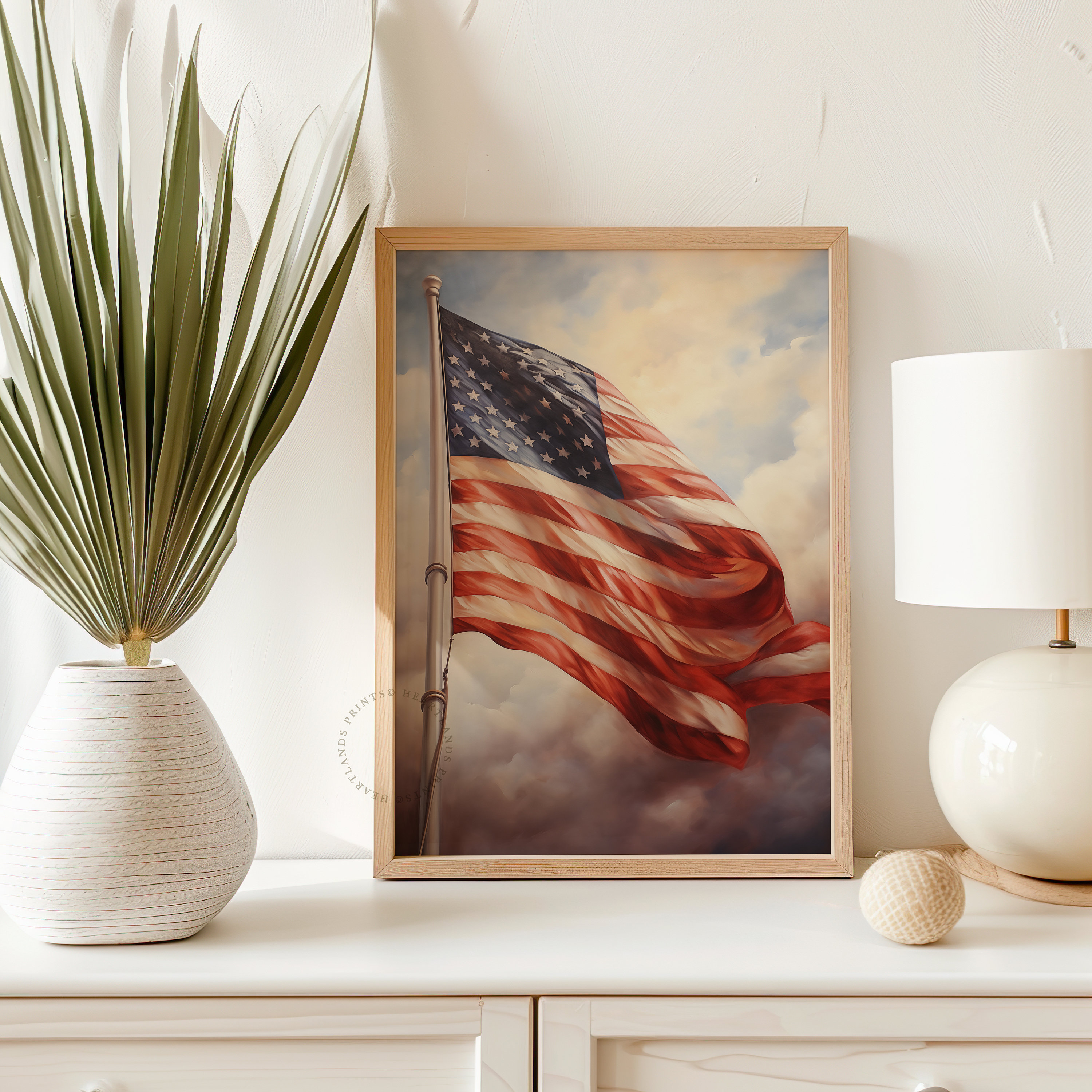 Printable American Flag Poster Print Artwork, Patriotic Americana Flag ...