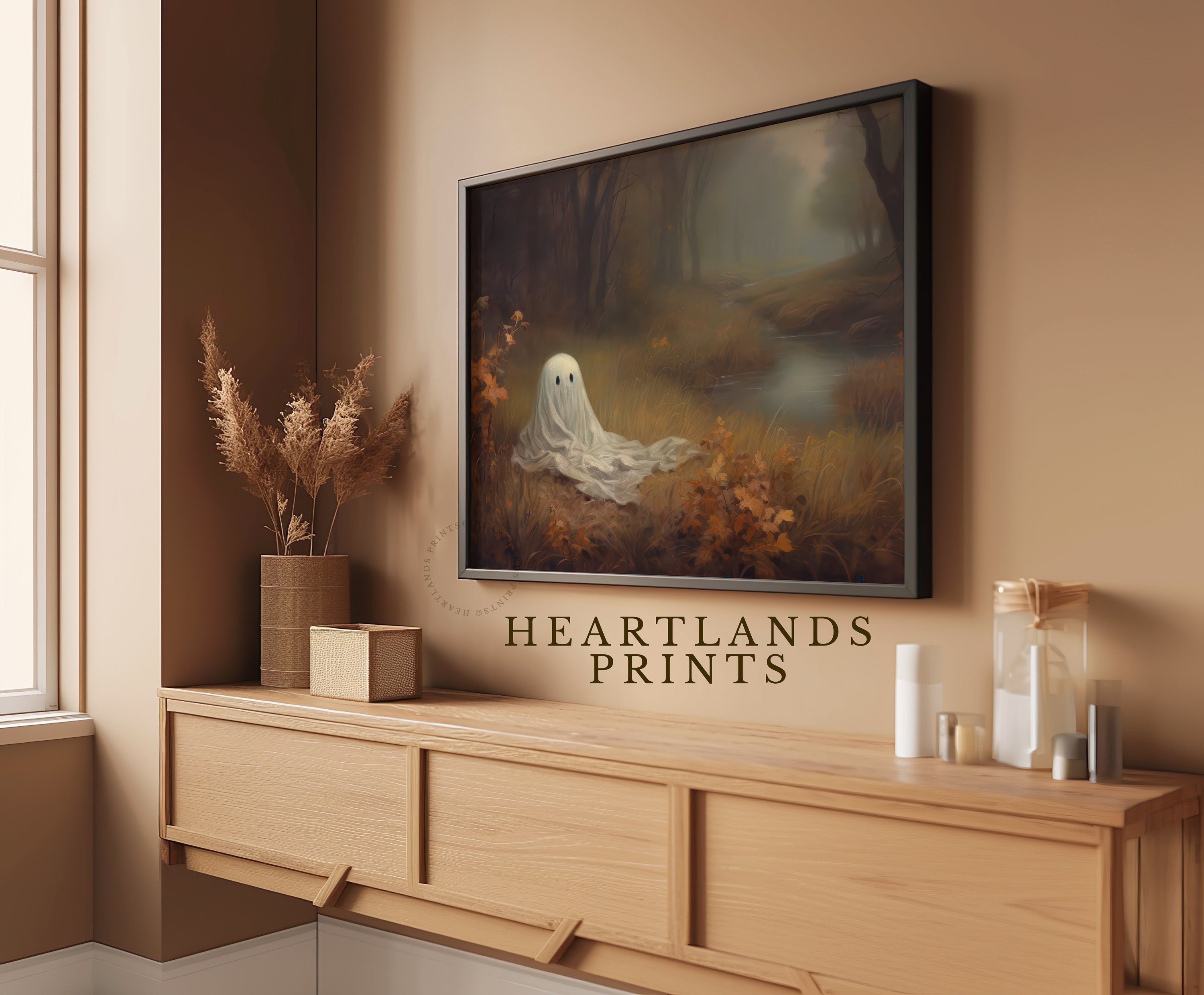 Printable Ghost Artwork Painting of Spooky Cute Ghost, Haunted ...