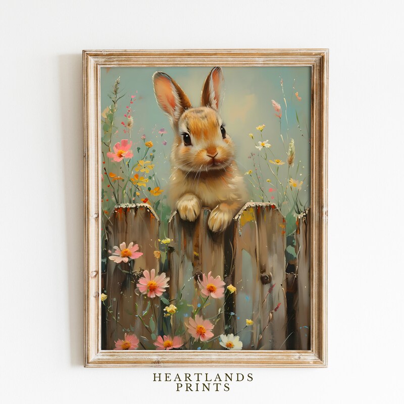 Vintage Bunny Print - Etsy