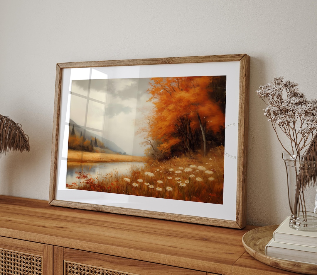 Fall Landscape Painting, Fall Wall Art Printable Autumn Landscape Wall ...