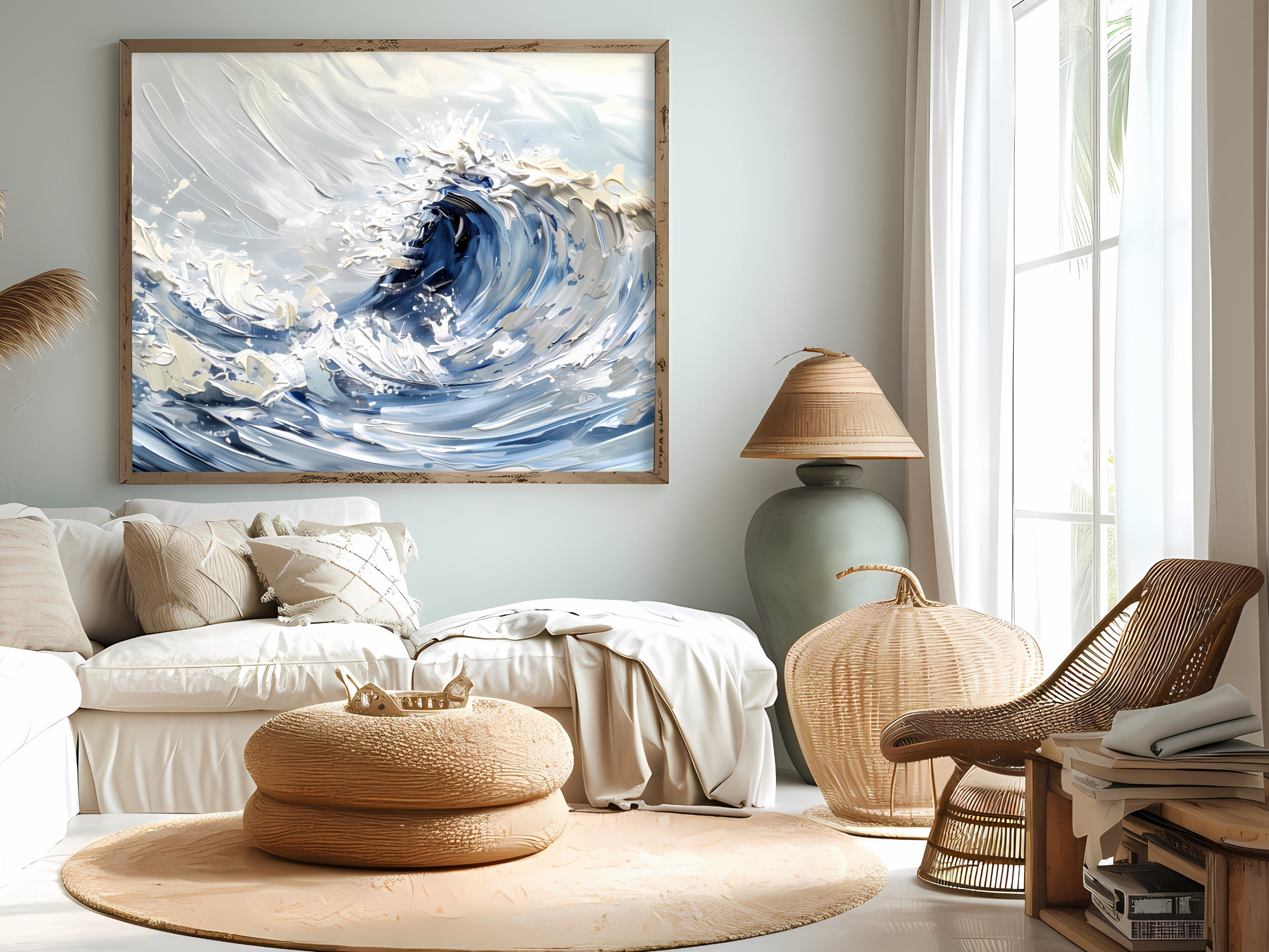 Printable Abstract Ocean Wave Print of Ocean-inspired Style Surf Wall ...