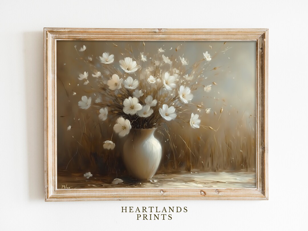 Moody Vintage Daisy Floral Still LIFE - Vintage Daisy Bouquet or Daisy ...