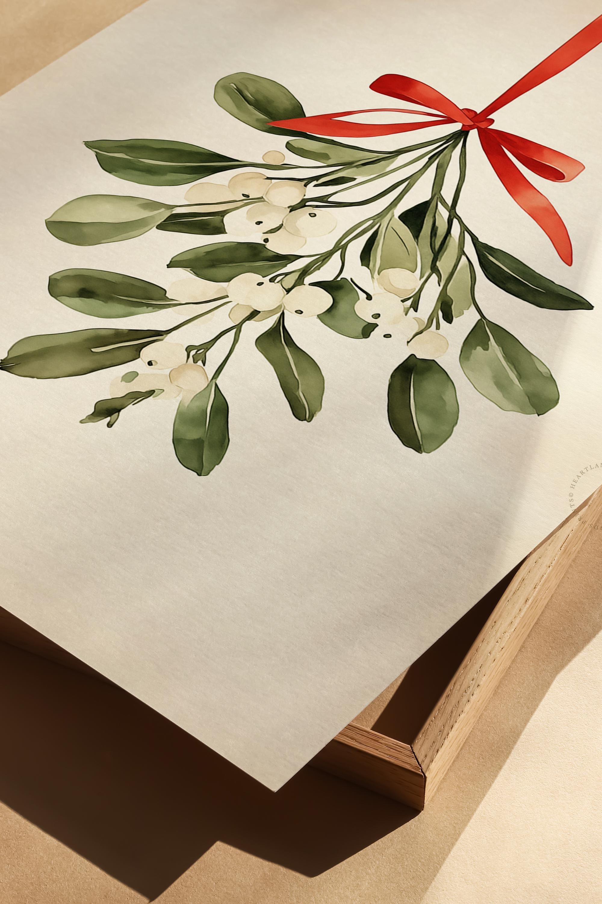 Christmas Wall Art Mistletoe Printable Festive Holiday Christmas Wall ...