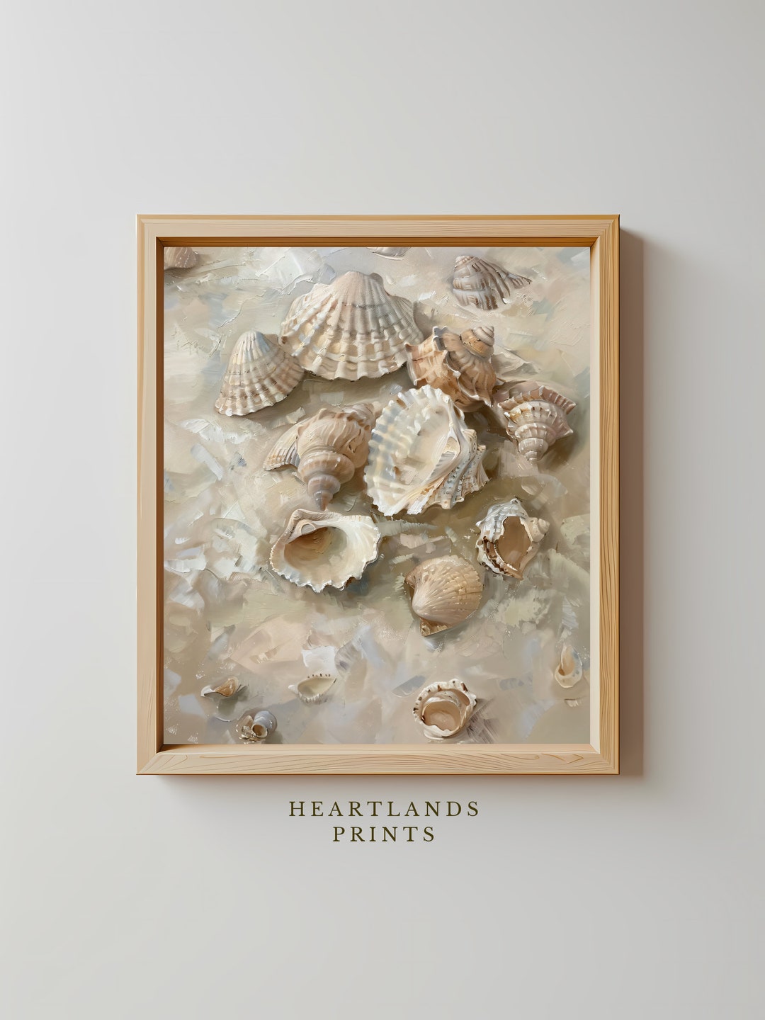 Printable Ocean Inspired Style Sea Shell Artwork, Beachy Wall Art for ...