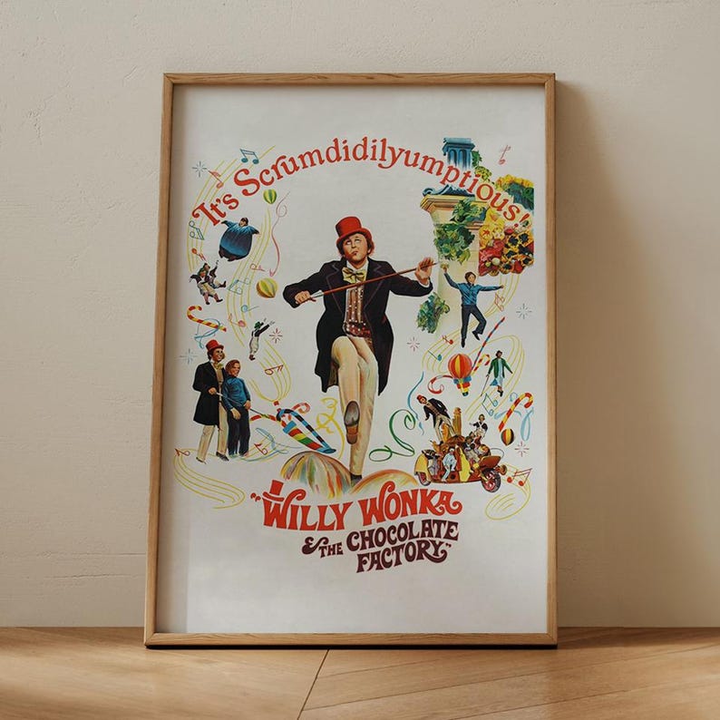 Willy Wonka and the Chocolate Factory Poster, High Quality Canvas Print ...